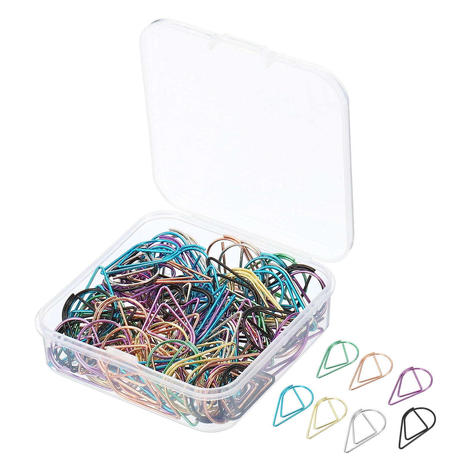 Uxcell 100 Pieces Metal Paper Clip Drop-Shaped with Box 1 Inch ...