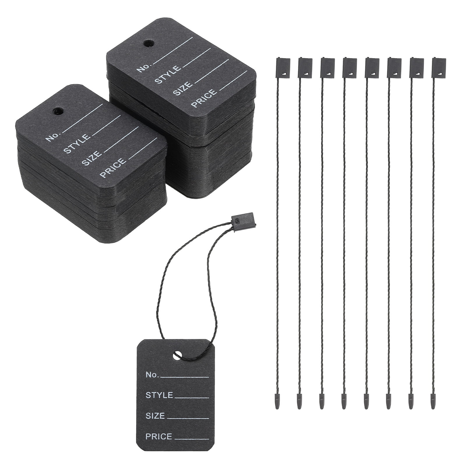 Uxcell 100 Set Price Tags Display Label, 2 x 1.4 Inches Black Tagging ...