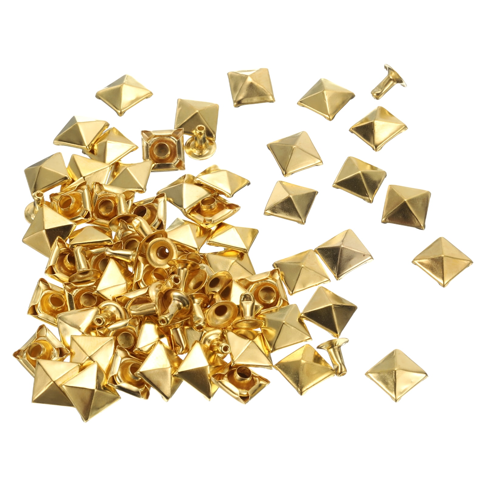 Uxcell 100 Set Square Pyramid Rivet 8mm Leather Rivets Metal Spike ...