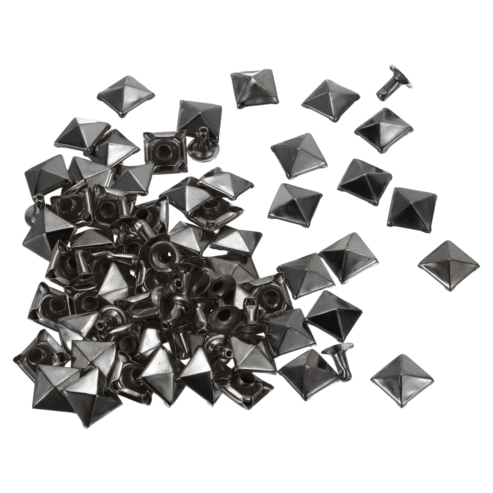 Uxcell 100 Set Square Pyramid Rivet 8mm Leather Rivets Metal Spike Studs for Clothing Belts Bags ...