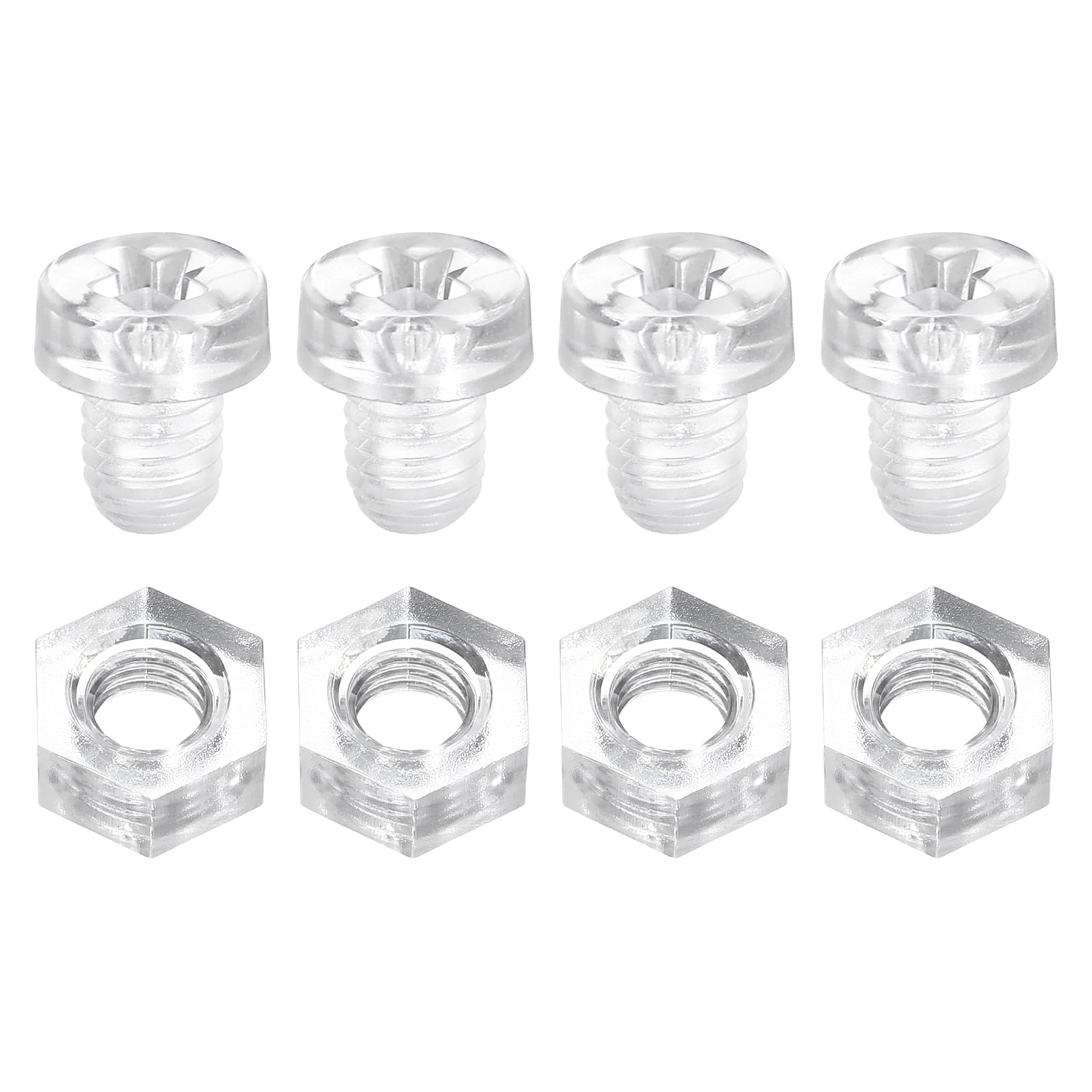 Uxcell 100 Sets Clear Acrylic Screws and Nuts Kit, M5 x 6mm PC ...