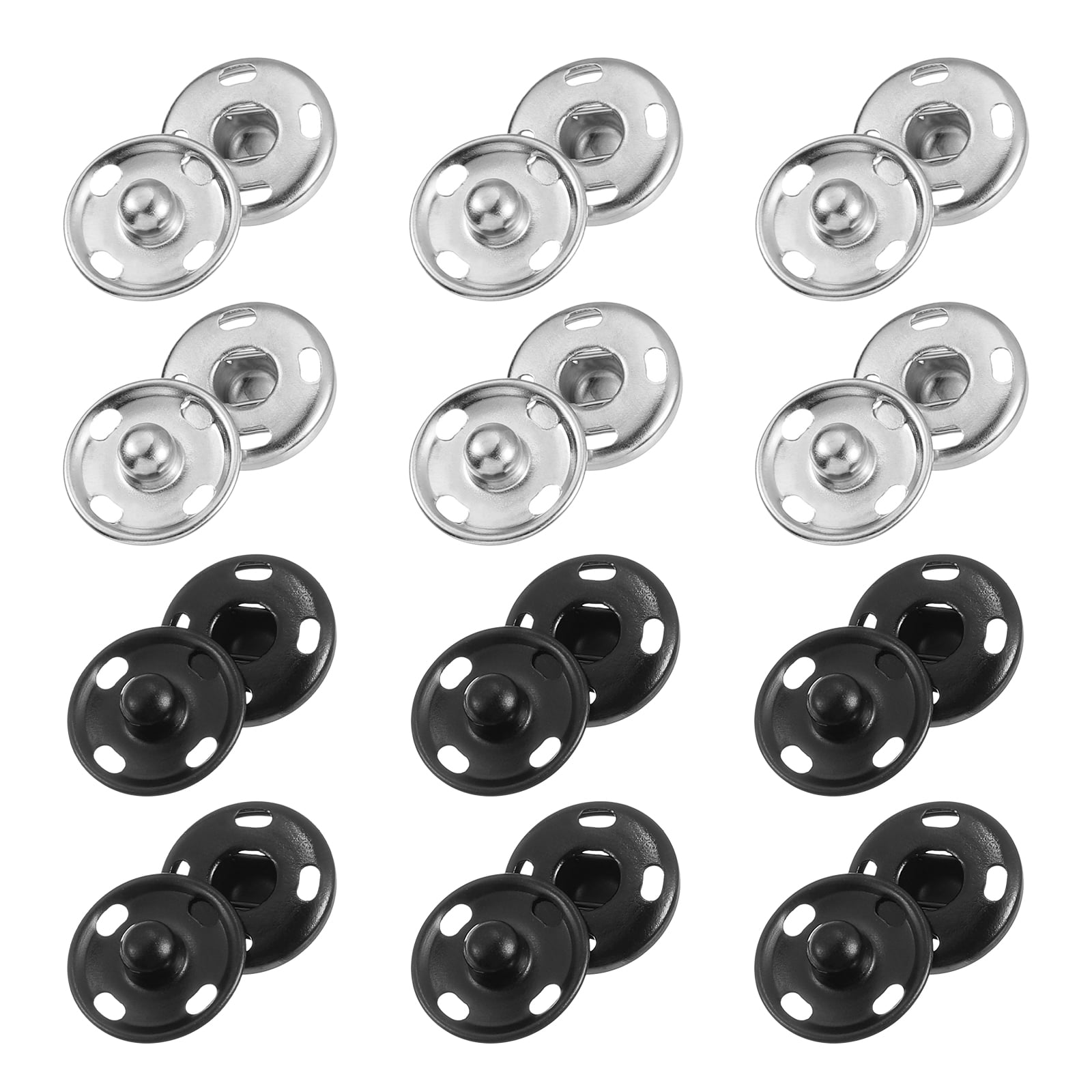 Uxcell 100 Sets Sewing Snap Buttons, Press Buttons Metal Snap Fasteners ...