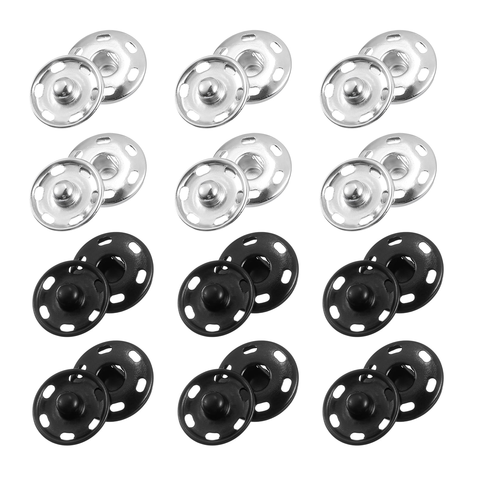 Uxcell 100 Sets Sewing Snap Buttons, Press Buttons Metal Snap Fasteners ...