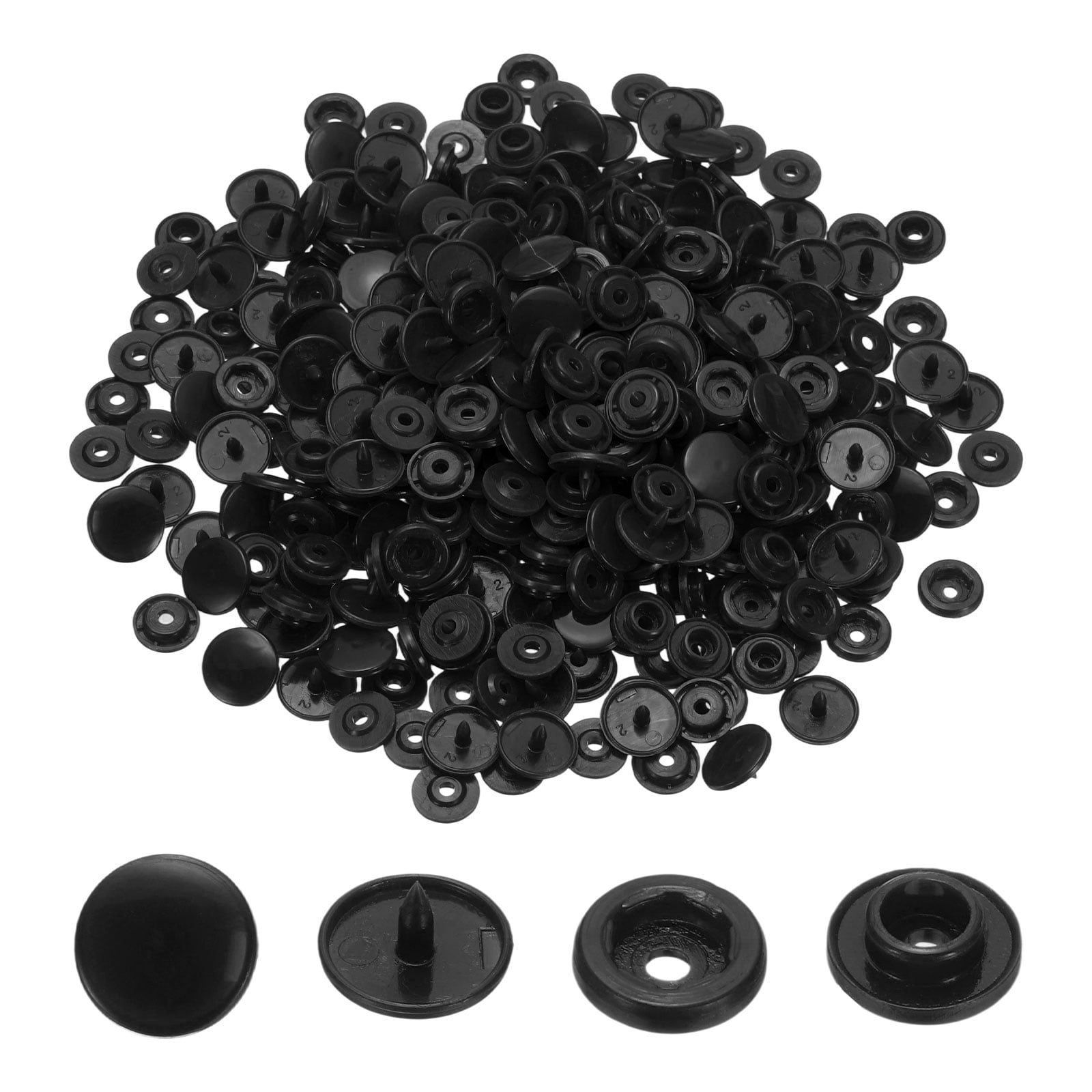 Uxcell 100 Sets T5 Resin Plastic Snaps, Glossy Round Resin Fasteners No ...
