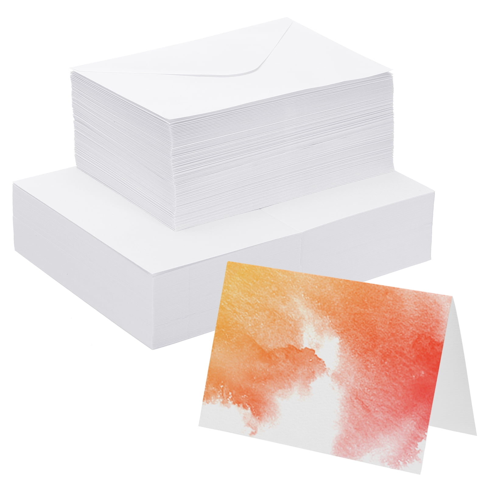 Uxcell 100 Sets Watercolor Cards Postcards with Envelopes 4x6 Inch ...