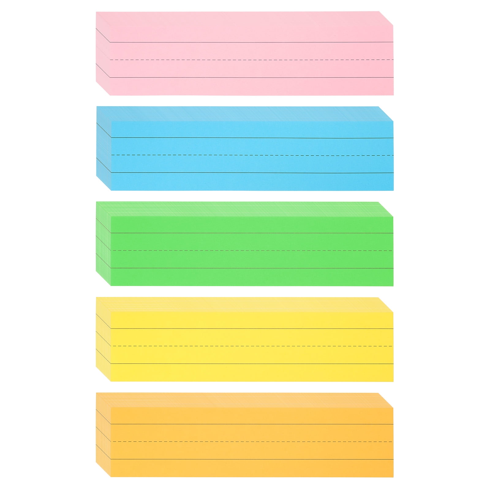 Uxcell 100 Sheets Ruled Sentence Strips, 3" x 12" Cardstock 250GSM ...