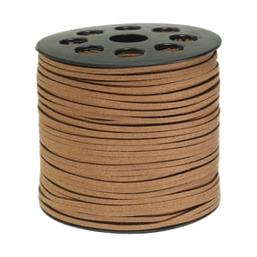 Uxcell 3mm 50 Yard Suede Cord with Roll Spool Flat Craft Faux Leather ...