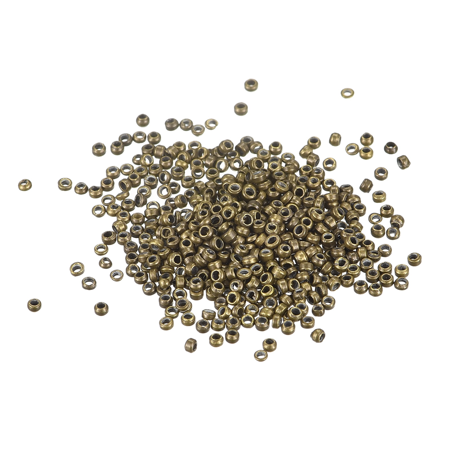 Uxcell 1000 Pack 1.5mm Round Crimp Beads Making Crimp End Spacer Bead ...