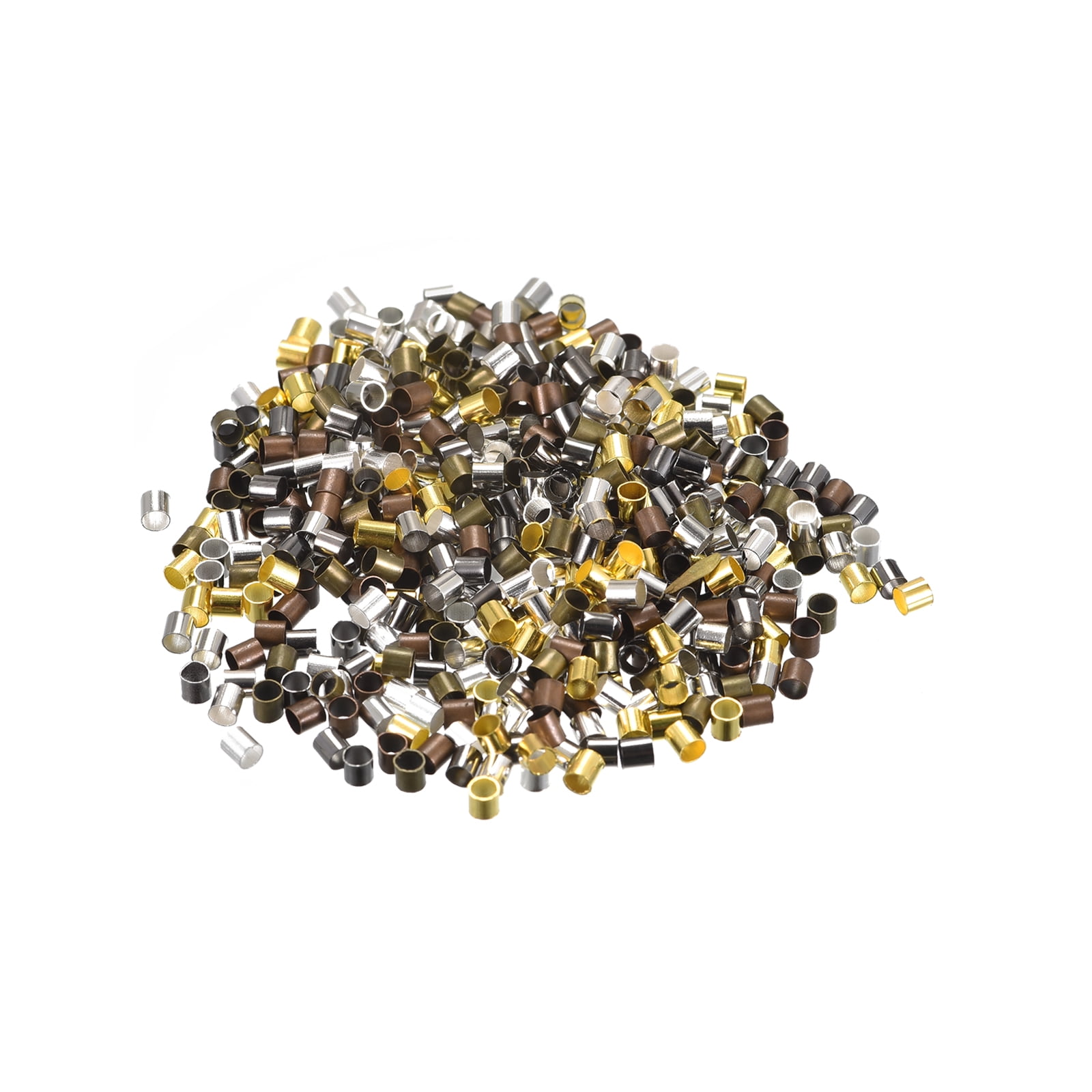 Uxcell 1000 Pack 1.5x1.5mm Crimp Tube Beads Making Crimp End Spacer ...