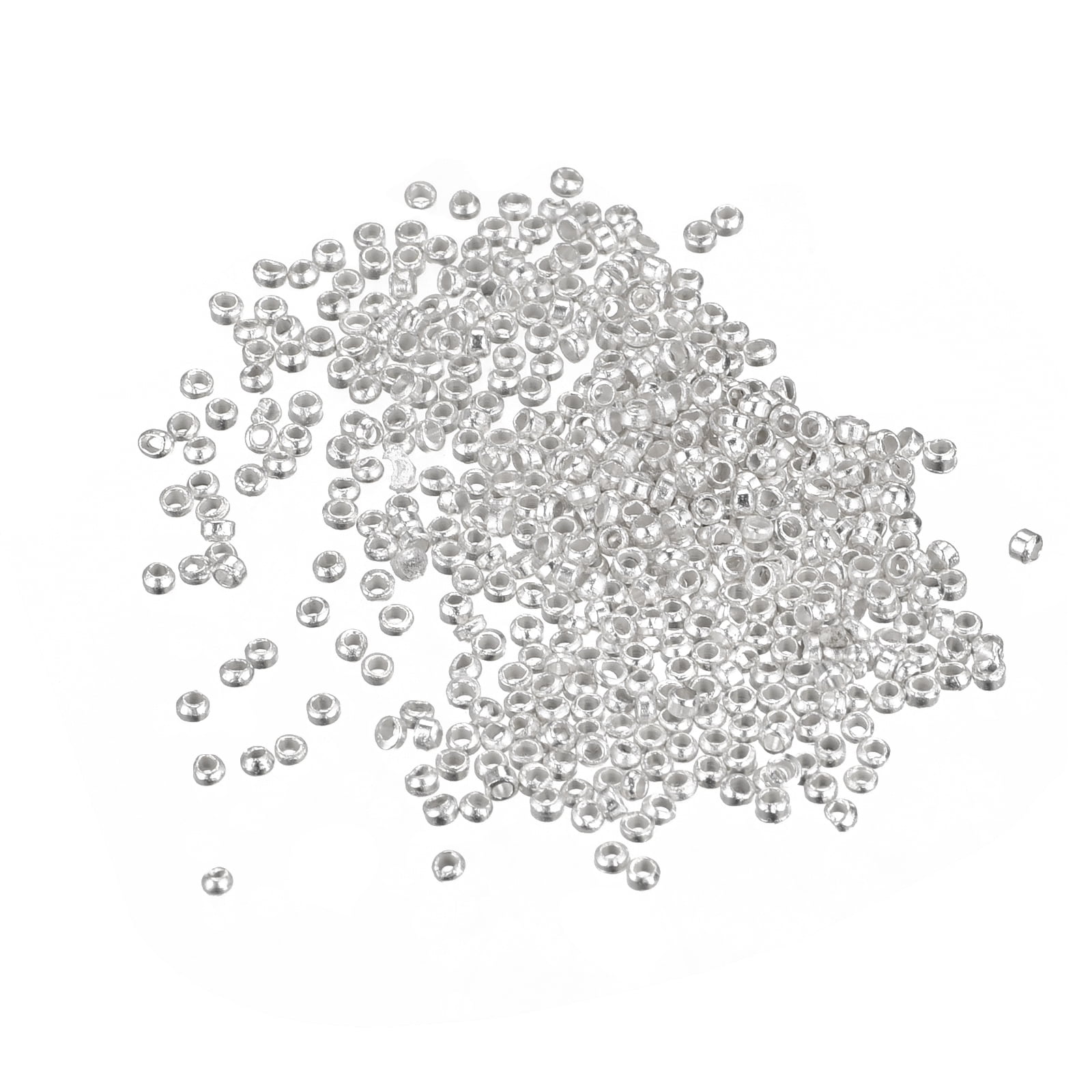 Uxcell 1000Pack 2mm Round Metal Crimp Beads, Jewelry Making End Spacer ...