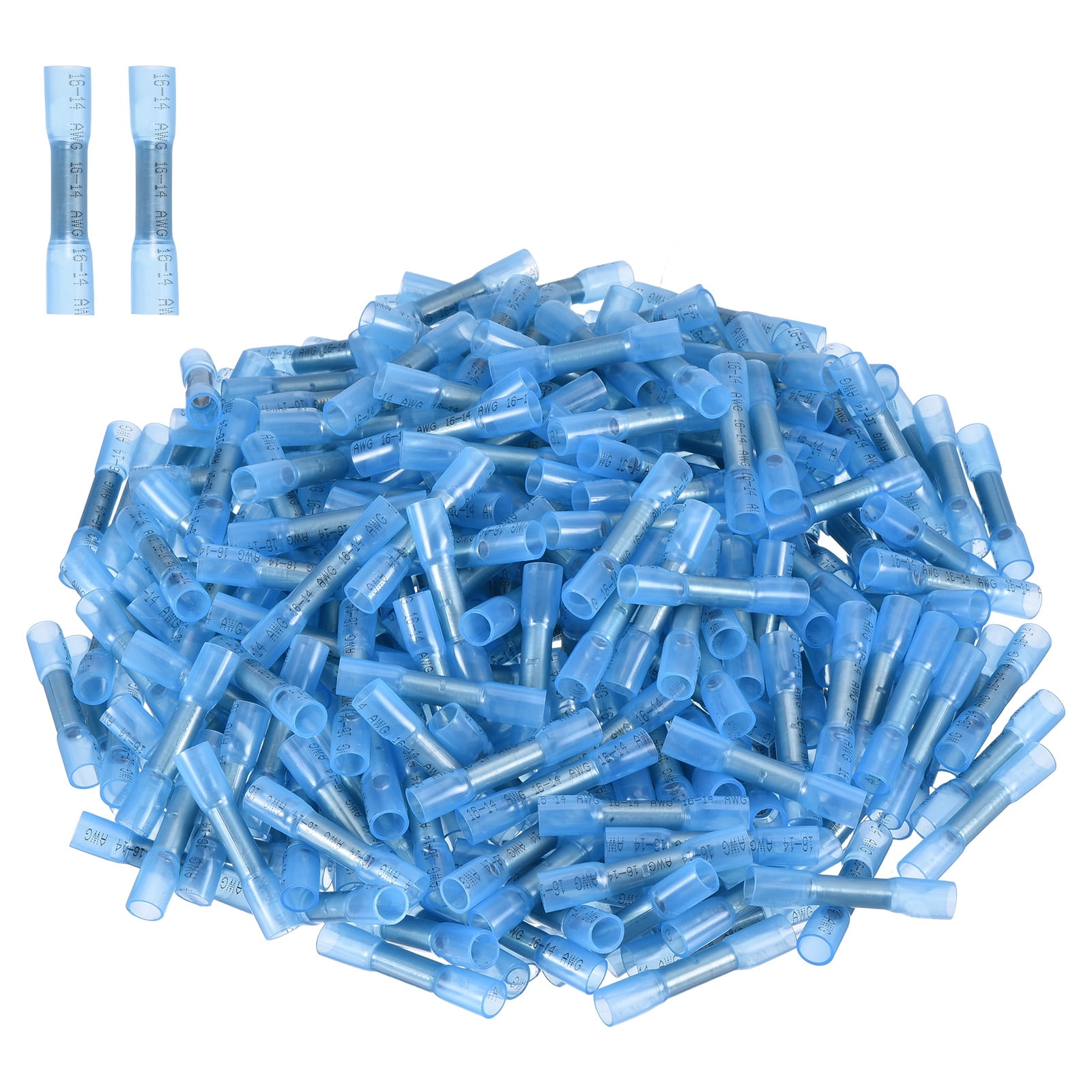 Uxcell 1000 Pack Heat Shrink Butt Connectors, BHT-2 16-14 AWG ...