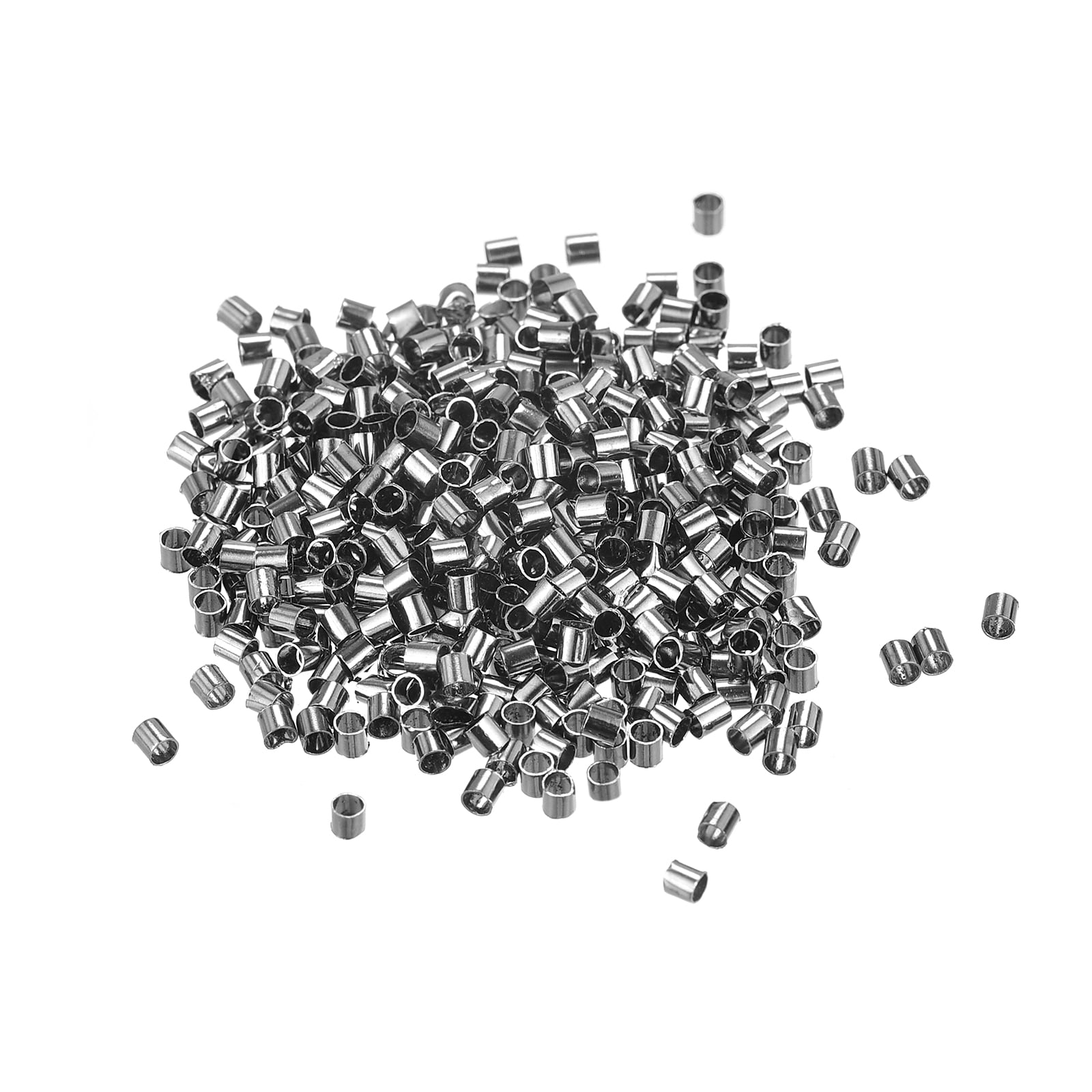 Uxcell 1000Pack 2x2mm Crimp Tube Beads Jewelry Making Crimp End Spacer ...