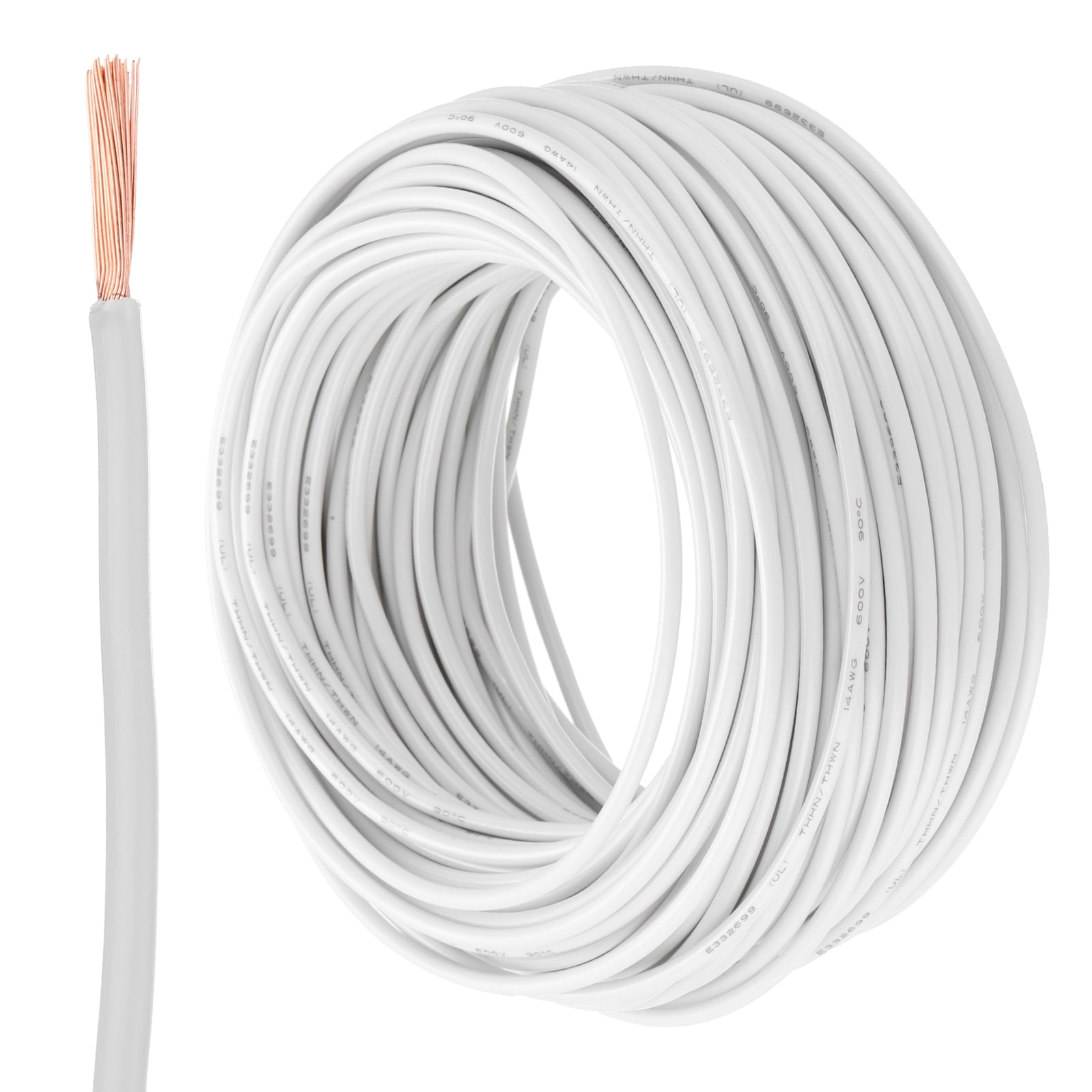 Uxcell 100Feet Electrical Wire Insulated Stranded Copper 14AWG Hook Up ...