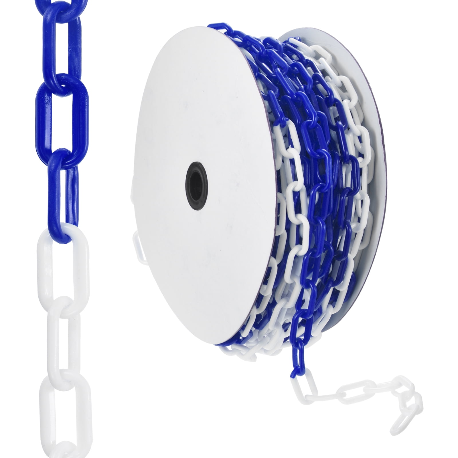 Uxcell 100Ft Plastic Chain Barrier, Safety Link Chain Stanchion, Blue ...