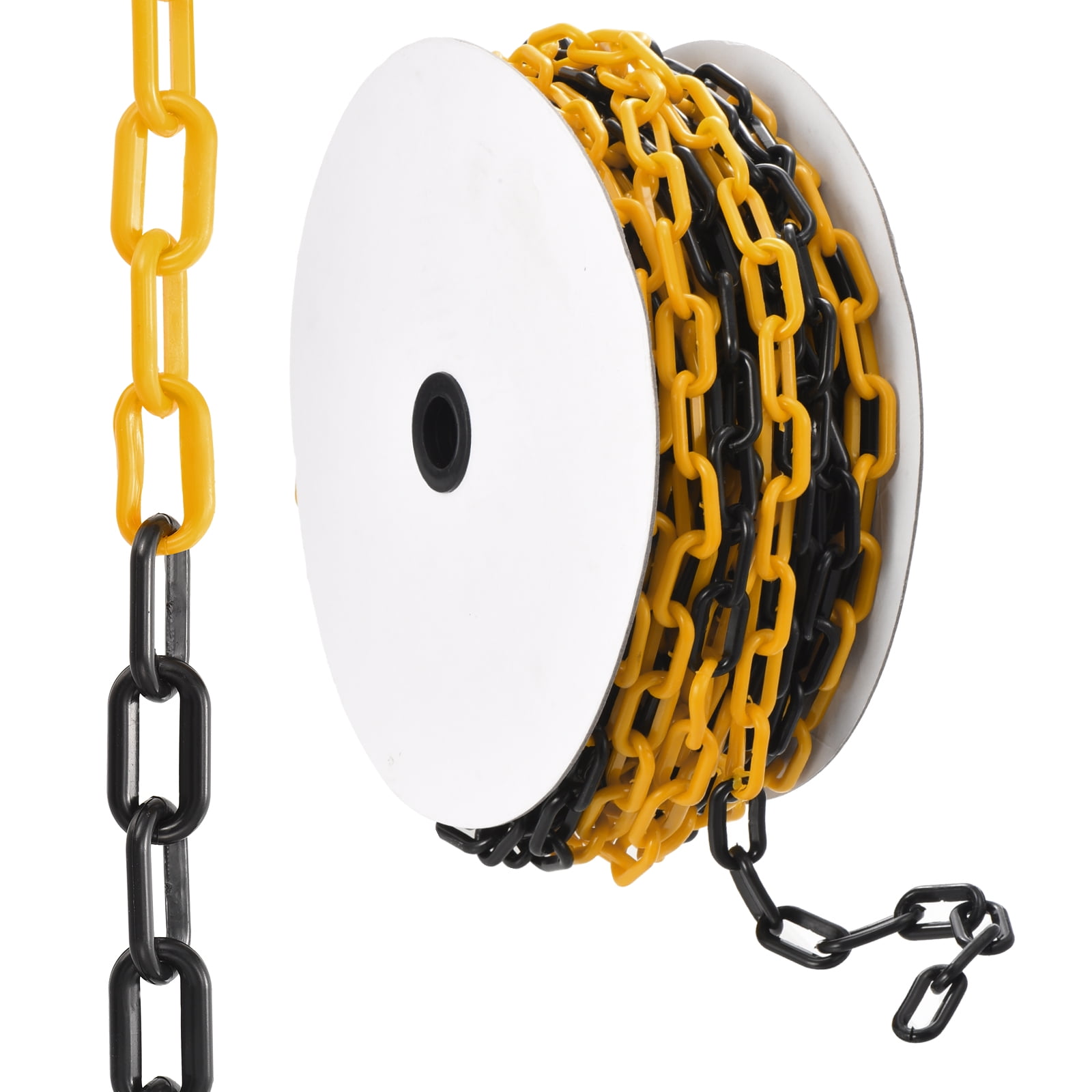 Uxcell 100Ft Plastic Chain Barrier, Safety Link Chain Stanchion, Yellow ...