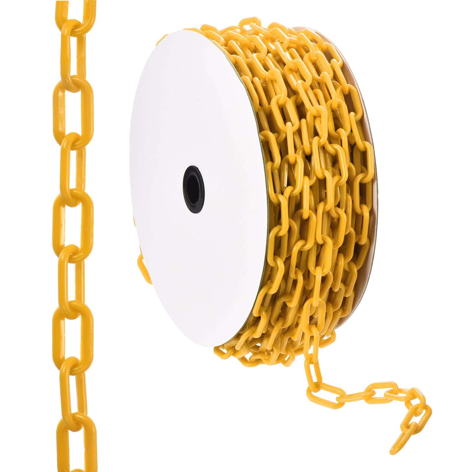Uxcell 100Ft Plastic Chain Barrier, Safety Link Chain Stanchion, Yellow ...