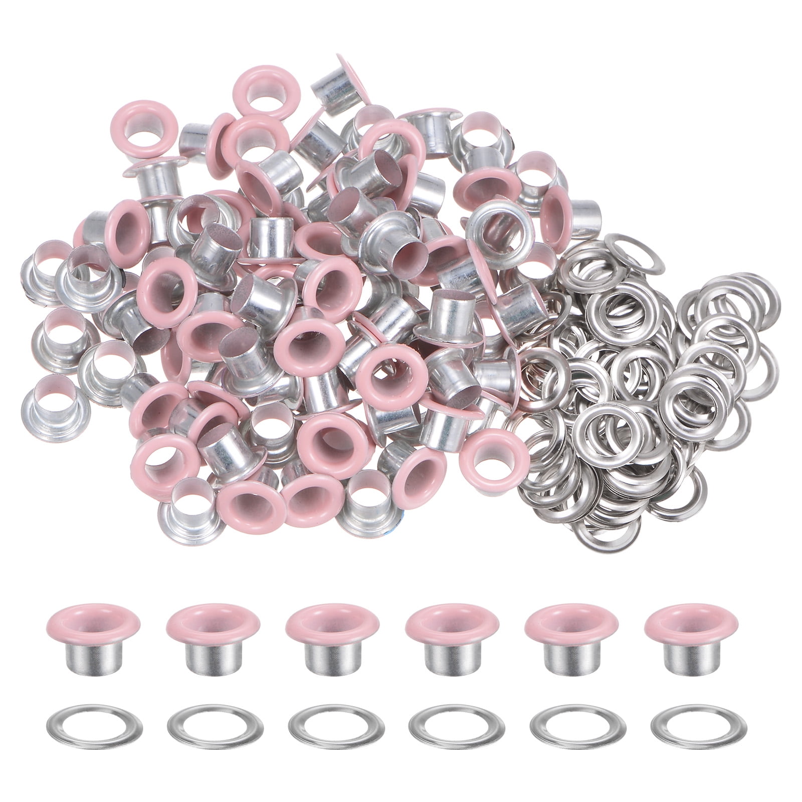 Uxcell 100PCS Grommets Eyelets 1/4 Inch (6mm) ID Hole Metal Self ...