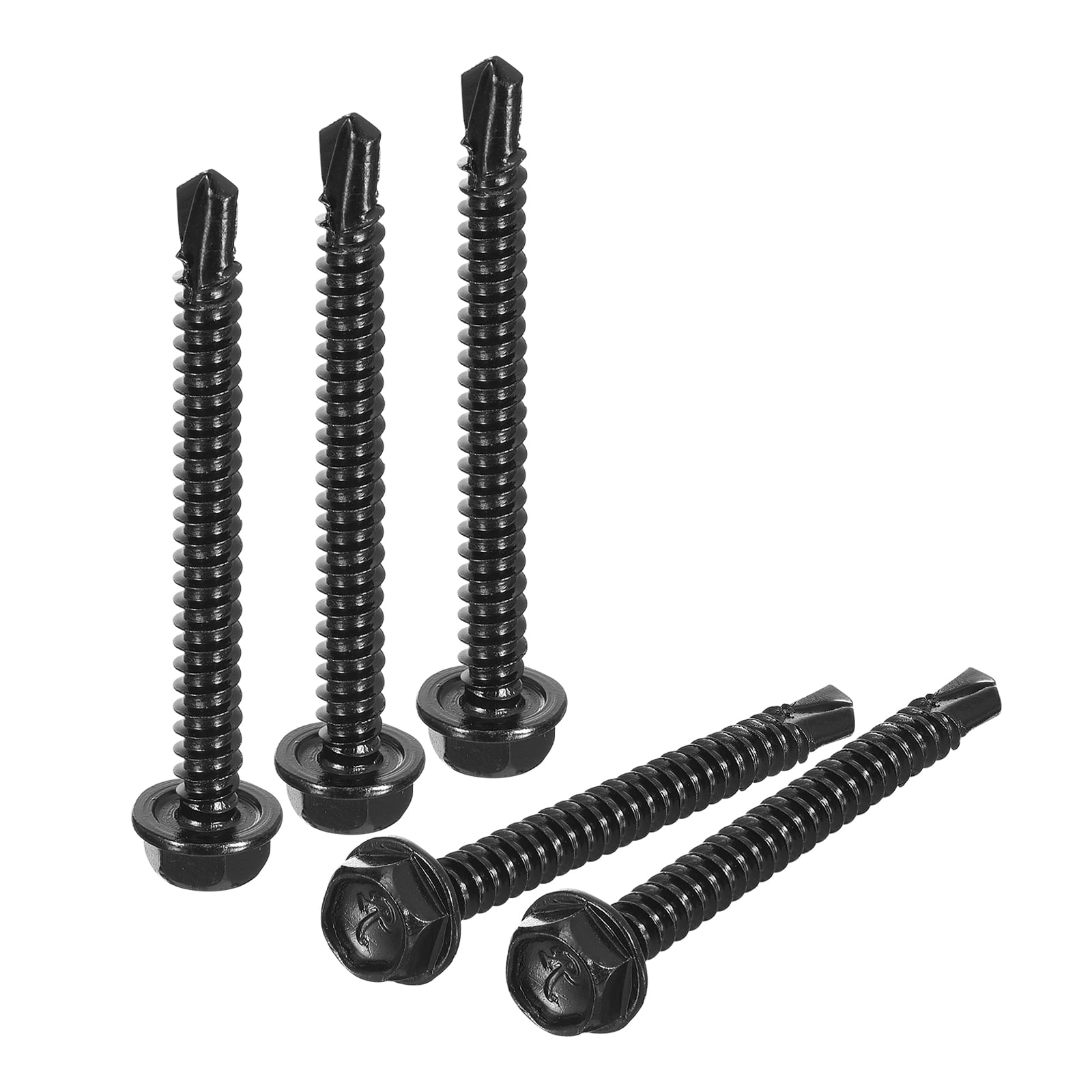 Uxcell 100Pack #10 x 2" Hex Washer Head Self Tapping Screws Sheet Metal ...