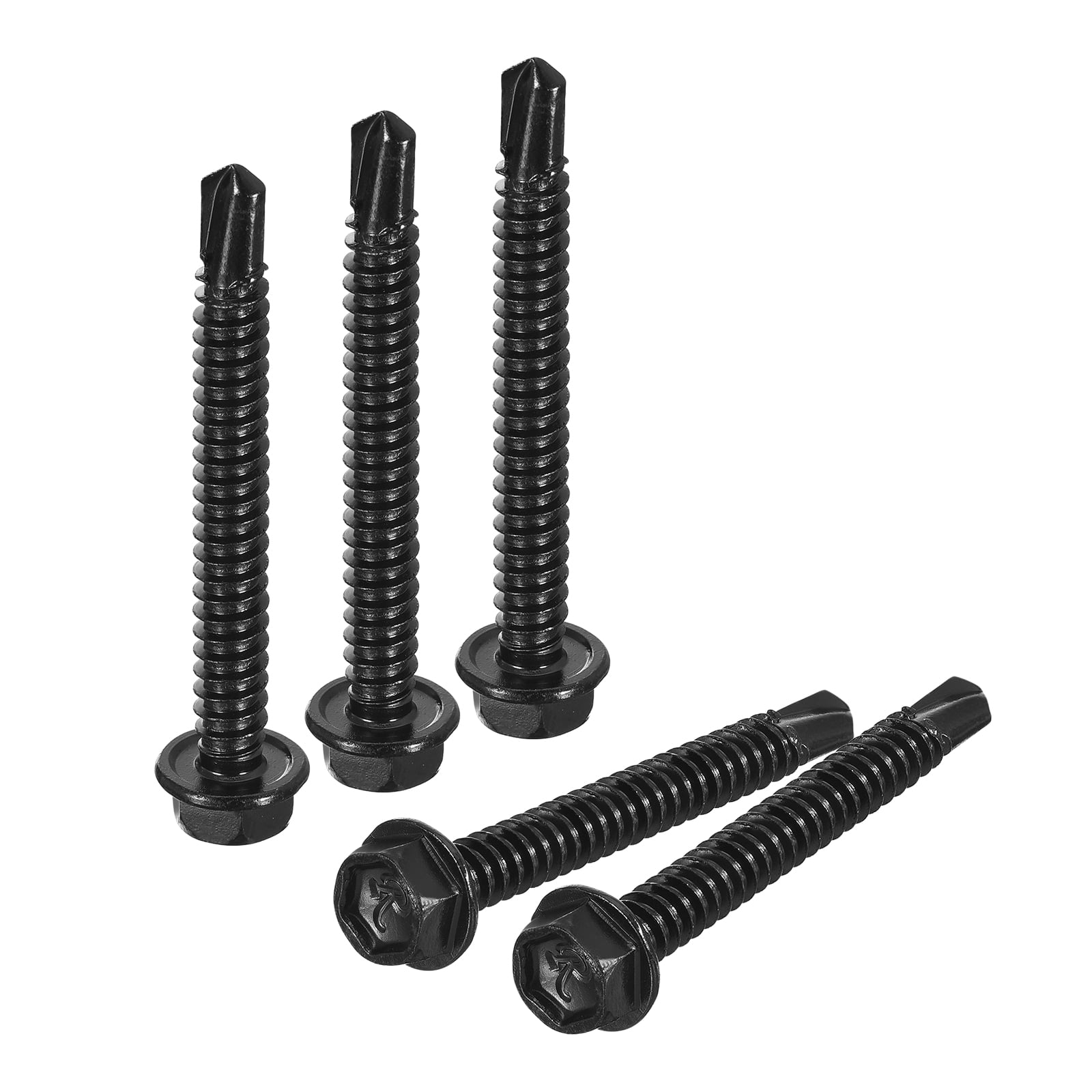 Uxcell 100Pack #14 x 2" Hex Washer Head Self Tapping Screws Sheet Metal ...