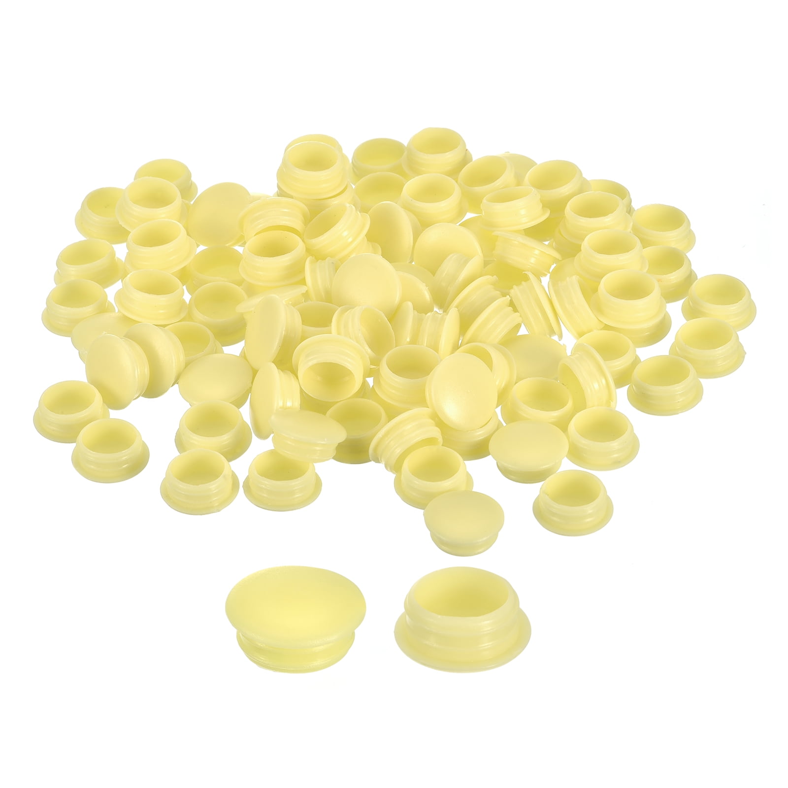 Uxcell 100Pack 15mm(19/32") Dia Plastic Screw Hole Plugs Thread Type ...