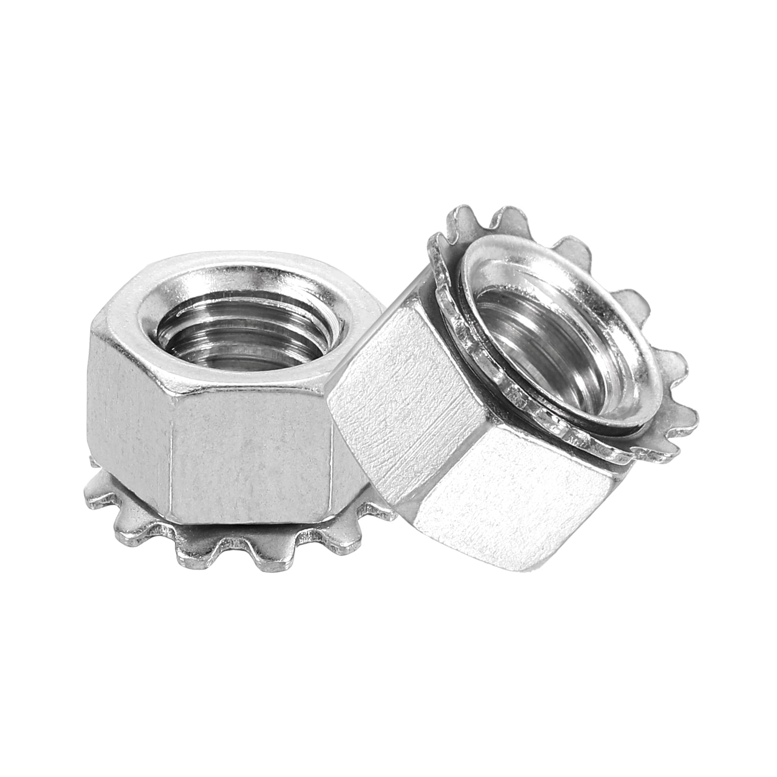Uxcell 100Pack 3/8"-16 K-Lock Nut with External Tooth Washer, 304 ...