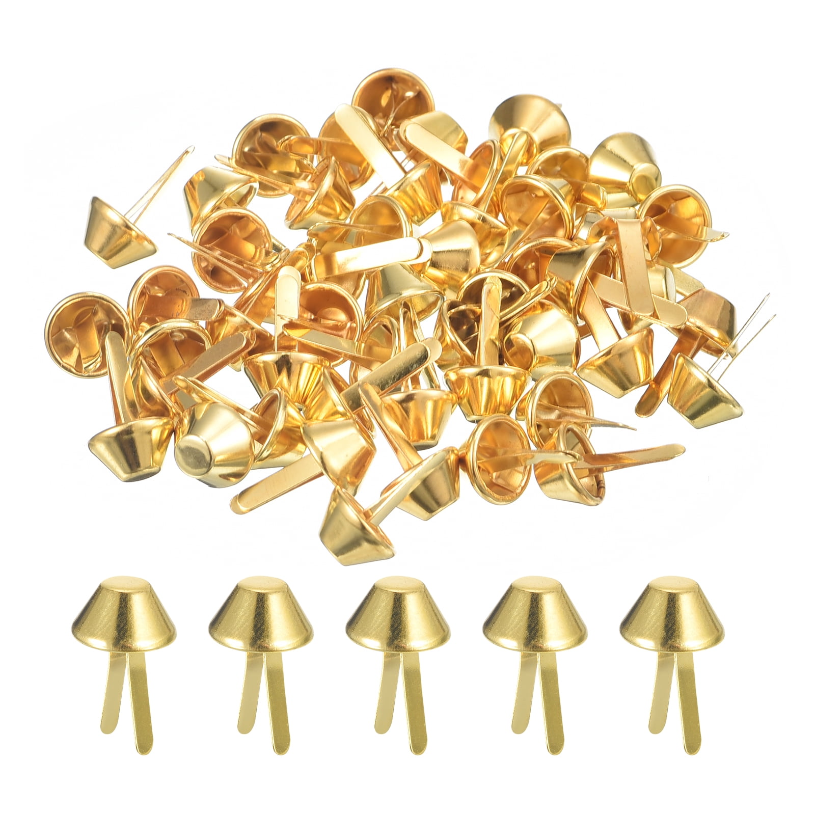 Uxcell 100Pack Bag Feet Stud Spike, 10mm Purse Cone Studs Flat Metal ...