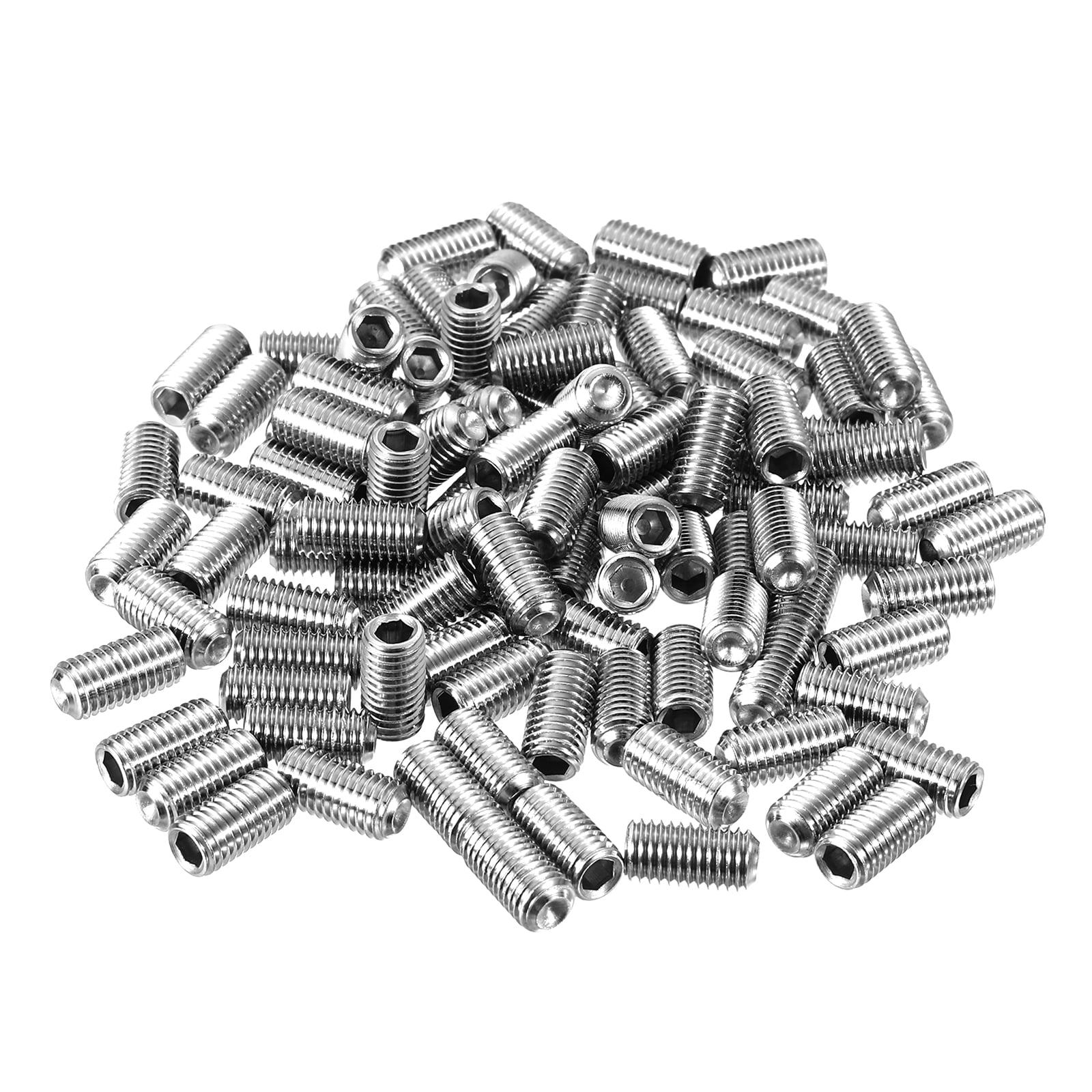 Uxcell 100Pack Hex Socket Grub Screw, 1/4-28x1/2" 304 Stainless Steel ...