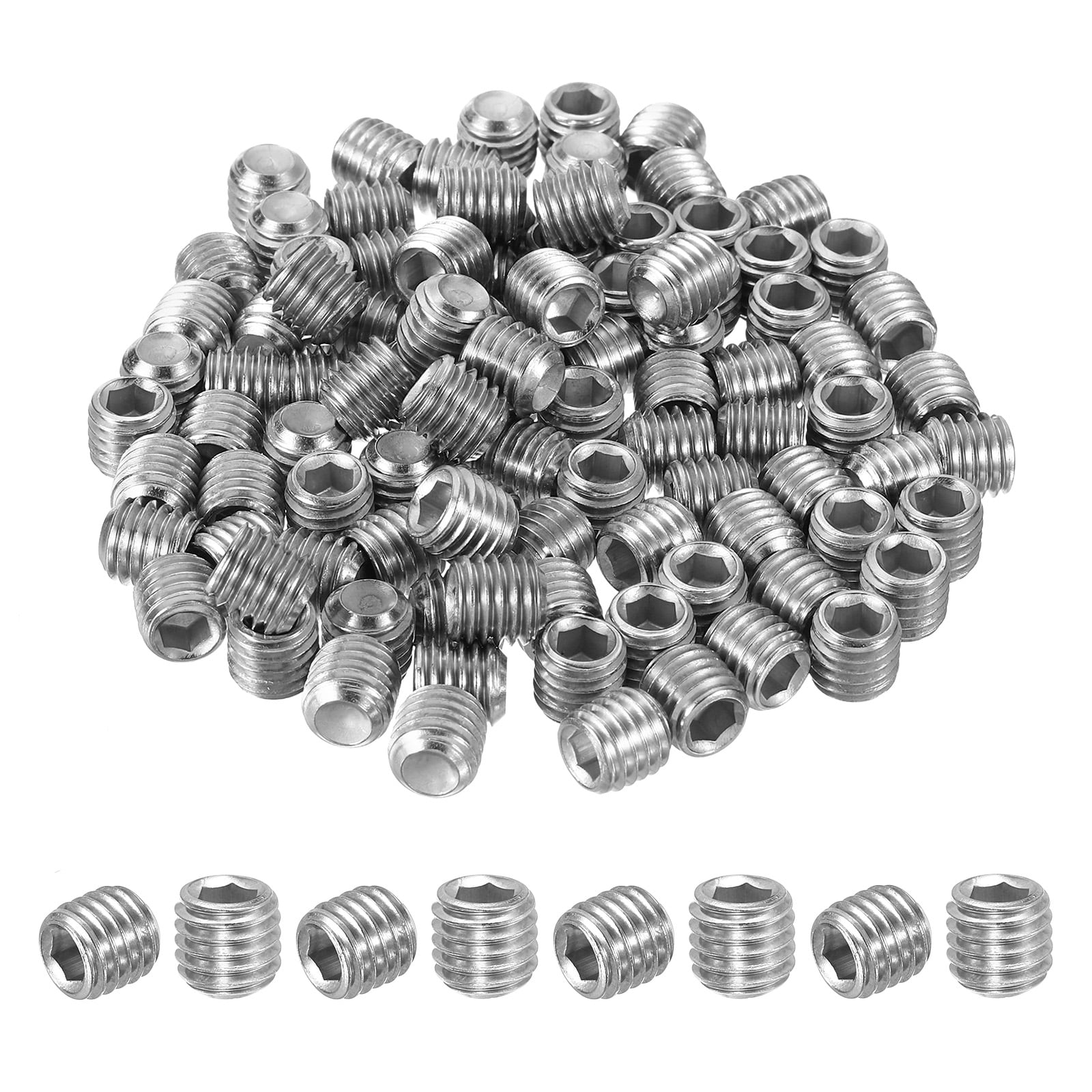 Uxcell 100Pack Hex Socket Grub Screw, M10x10mm 304 Stainless Steel Head ...