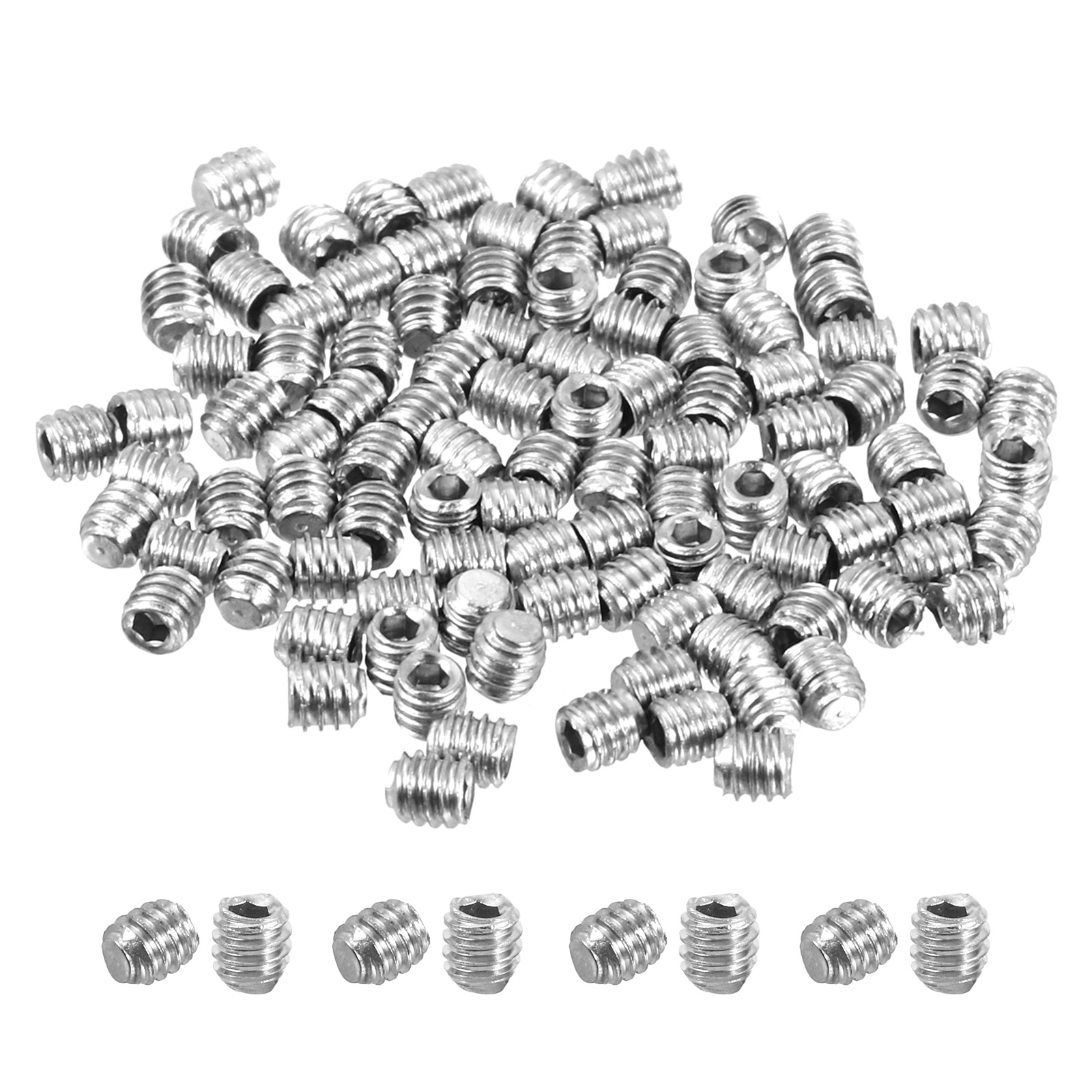 Uxcell 100Pack Hex Socket Grub Screw, M2x2mm 304 Stainless Steel Head ...