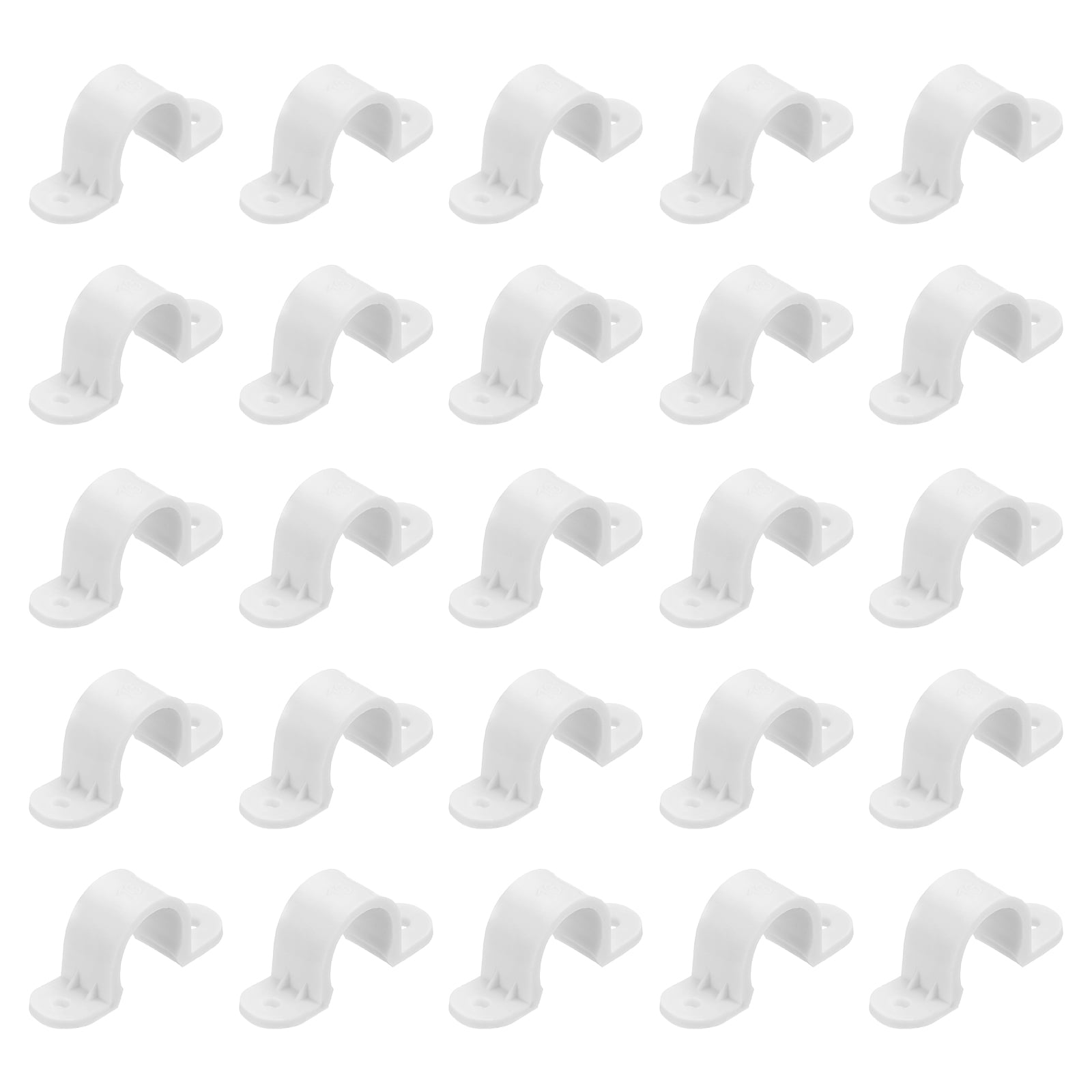 Uxcell 100Pack Pipe Straps, 16mm(5/8") Plastic Conduit Strap 2 Holes ...