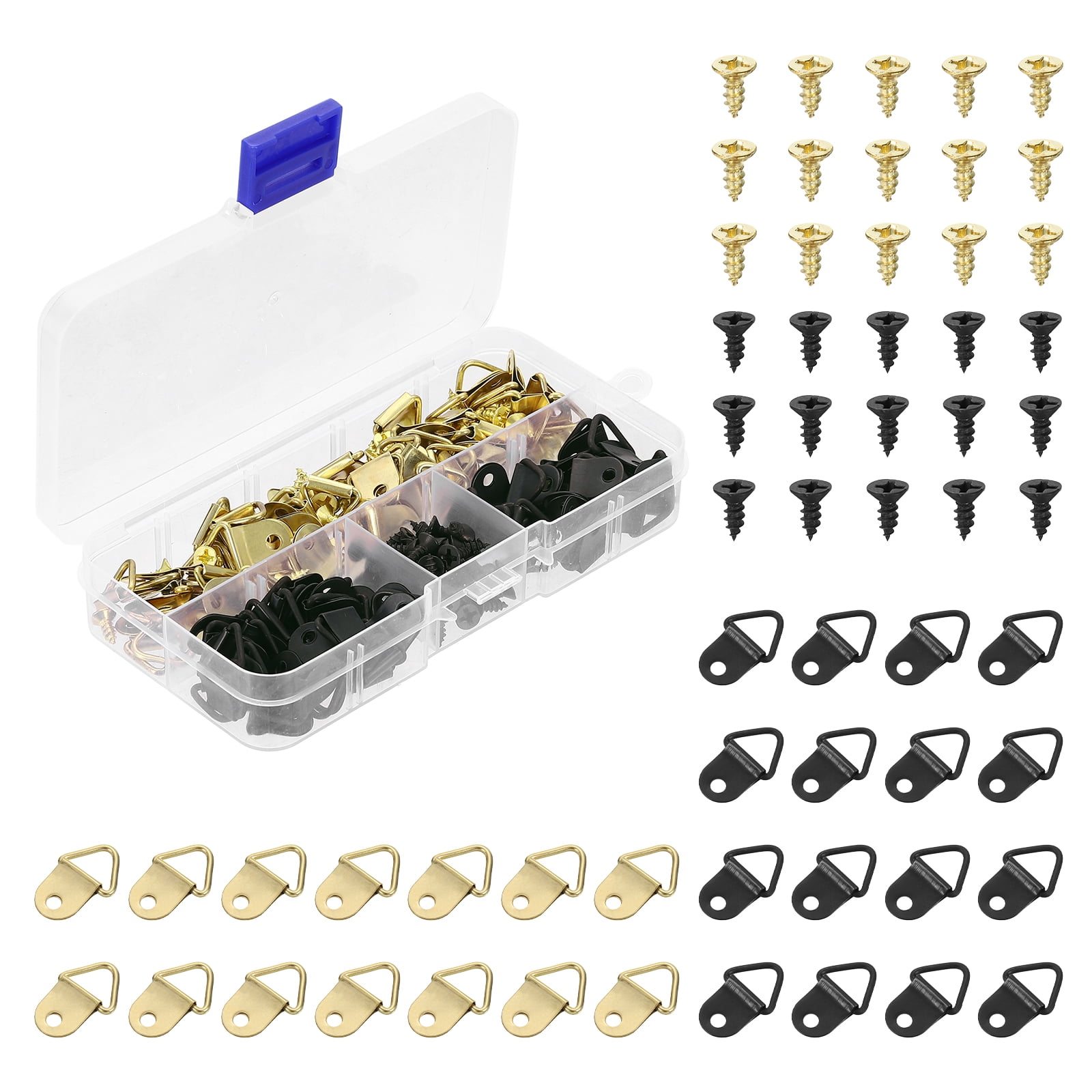 Uxcell 100Pack Picture Hangers, Triangle Ring Frame Fasteners with ...