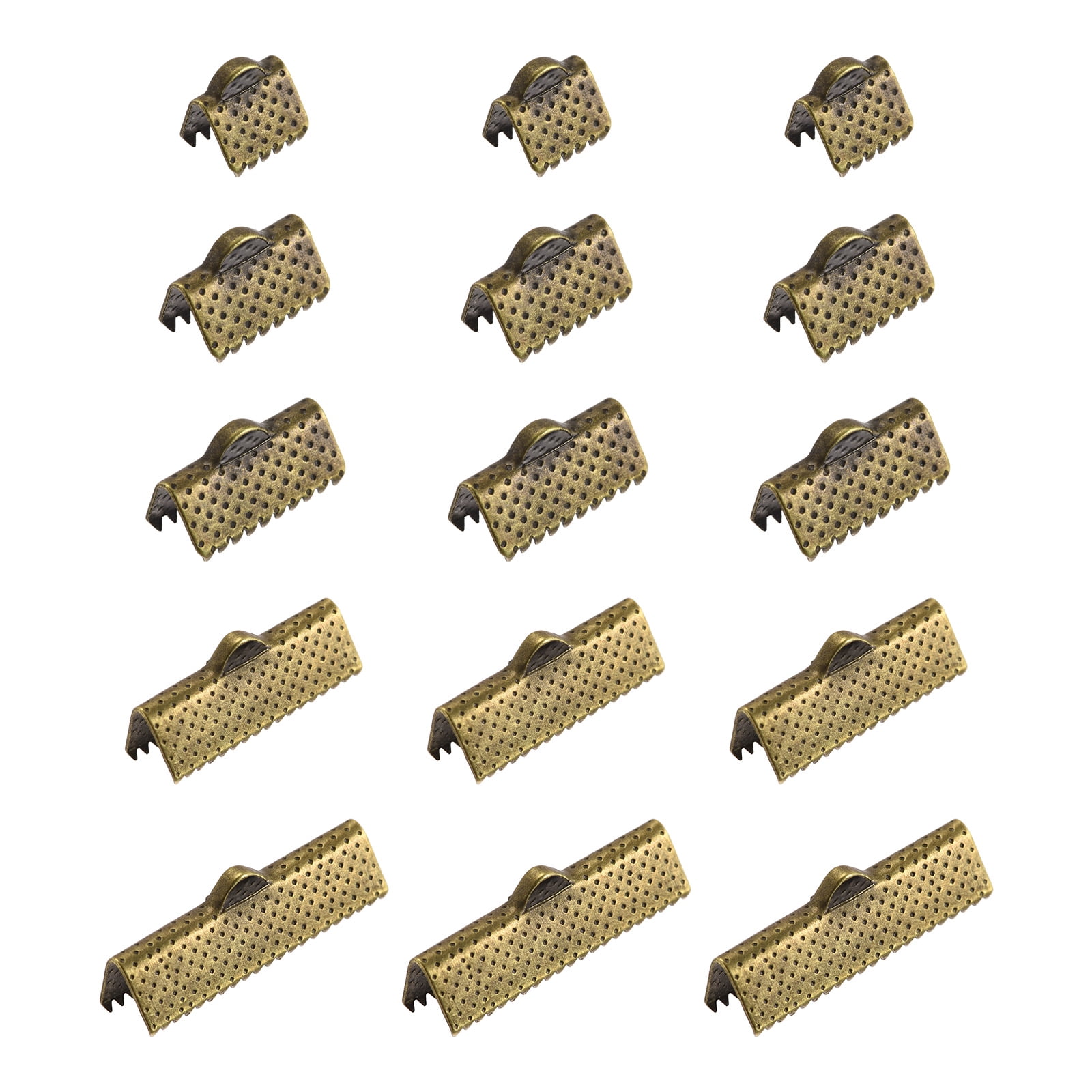 Uxcell 100Pack Ribbon Crimp Clamp Ends, 8/10/13/20/25mm Bookmark Pinch ...