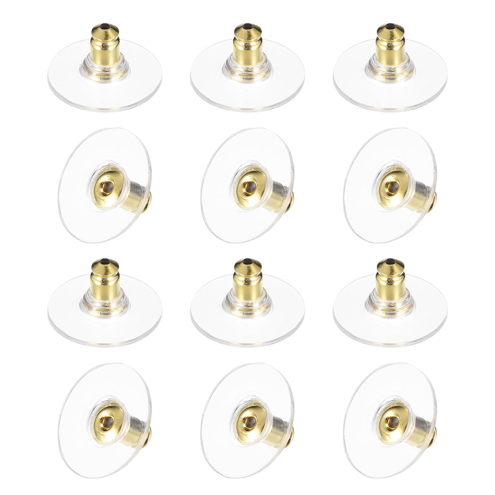 Uxcell 100Pack Silicone Earring Backs Soft Earring Stopper with Pad for ...