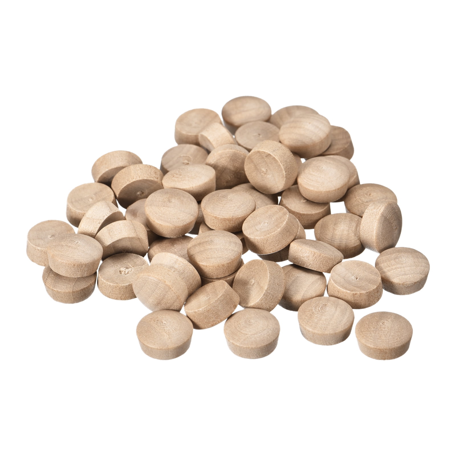 Uxcell 100Pack Wood Button Top Plugs, 15/32 Inch Round Head Plugs Wood ...