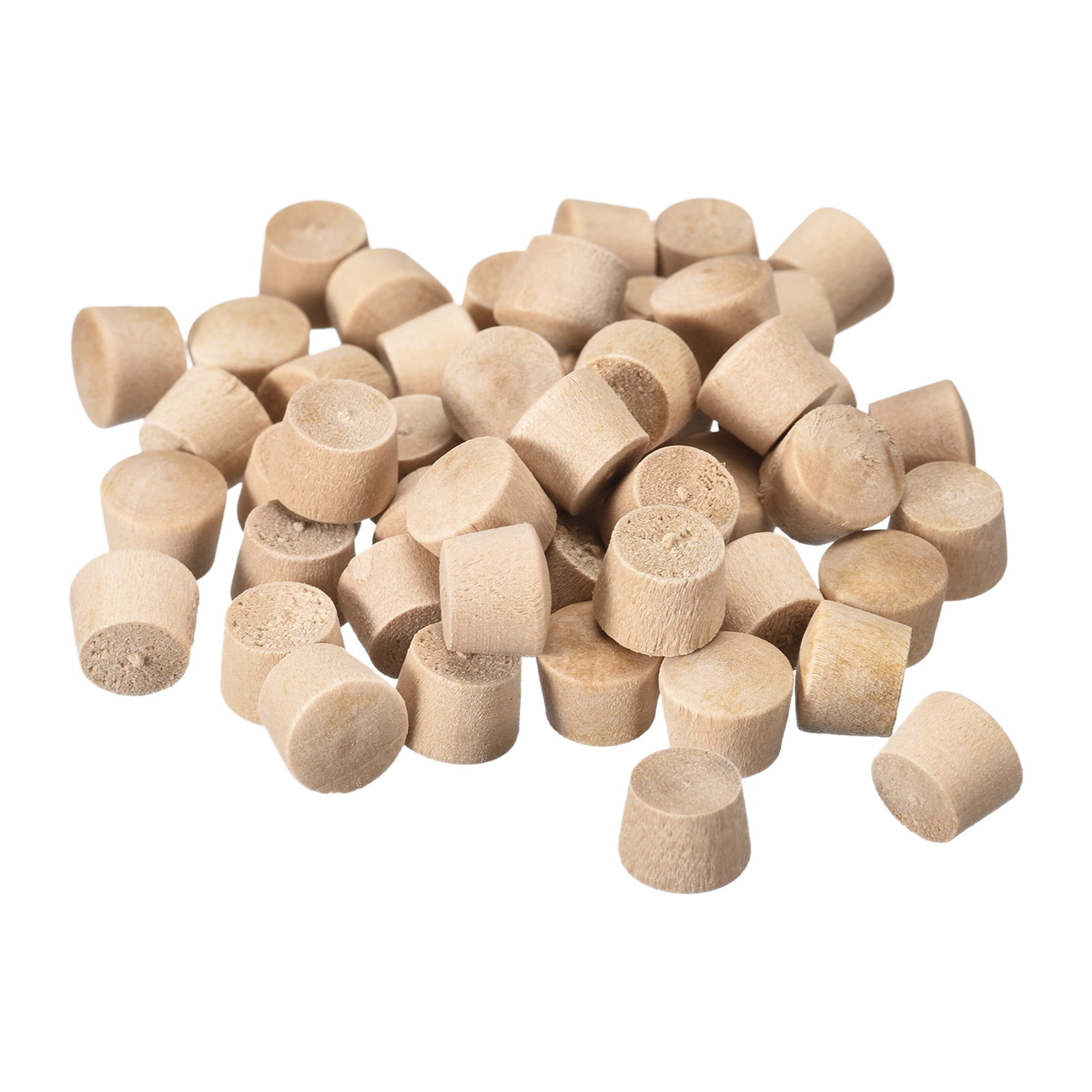Uxcell 100Pack Wood Button Top Plugs, 21/64 Inch Round Head Plugs Wood ...