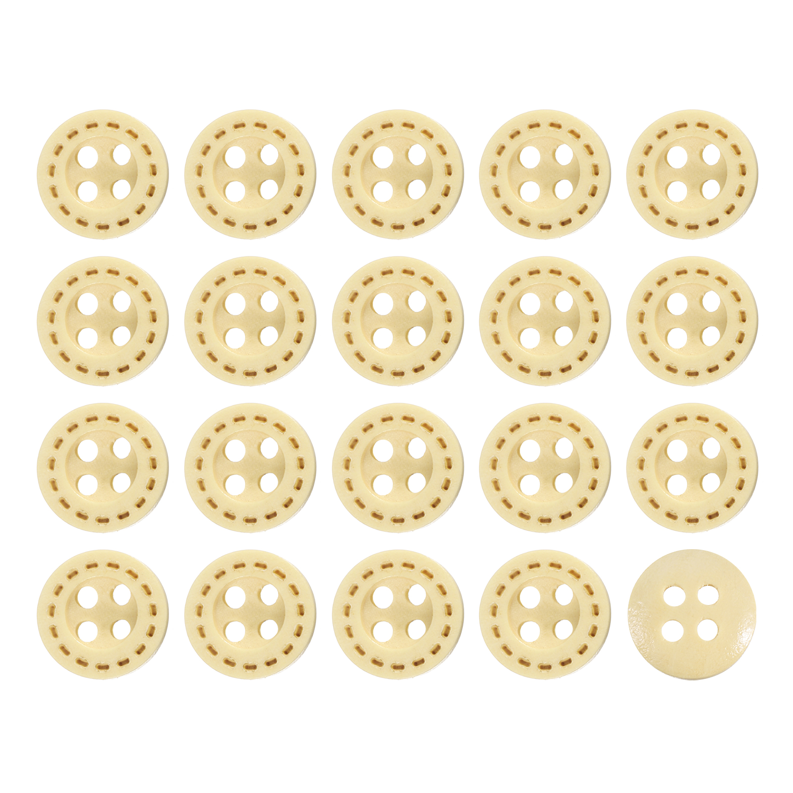 Uxcell 100Pack Wooden Buttons, 11.5mm 4 Hole Round Wood Sewing Button ...