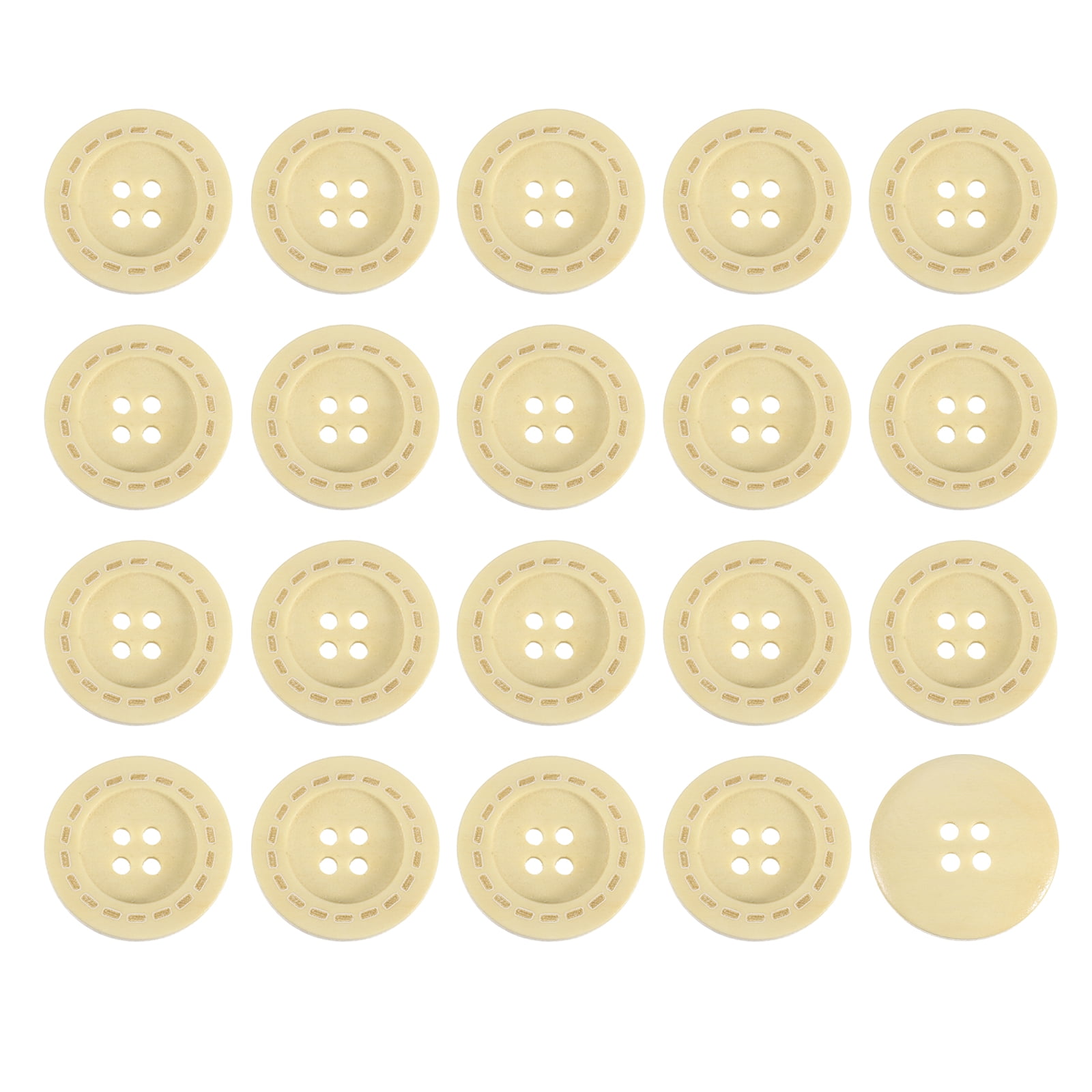 Uxcell 100Pack Wooden Buttons, 28mm 4 Hole Round Wood Sewing Button ...