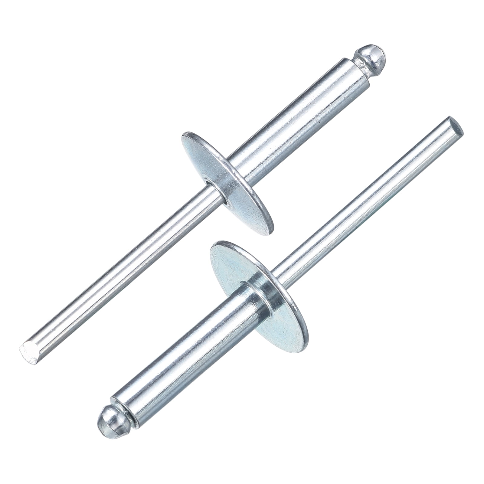 Uxcell 100Pcs 3/16"x3/4" Aluminum Blind Rivets, Large Flange Rivets ...