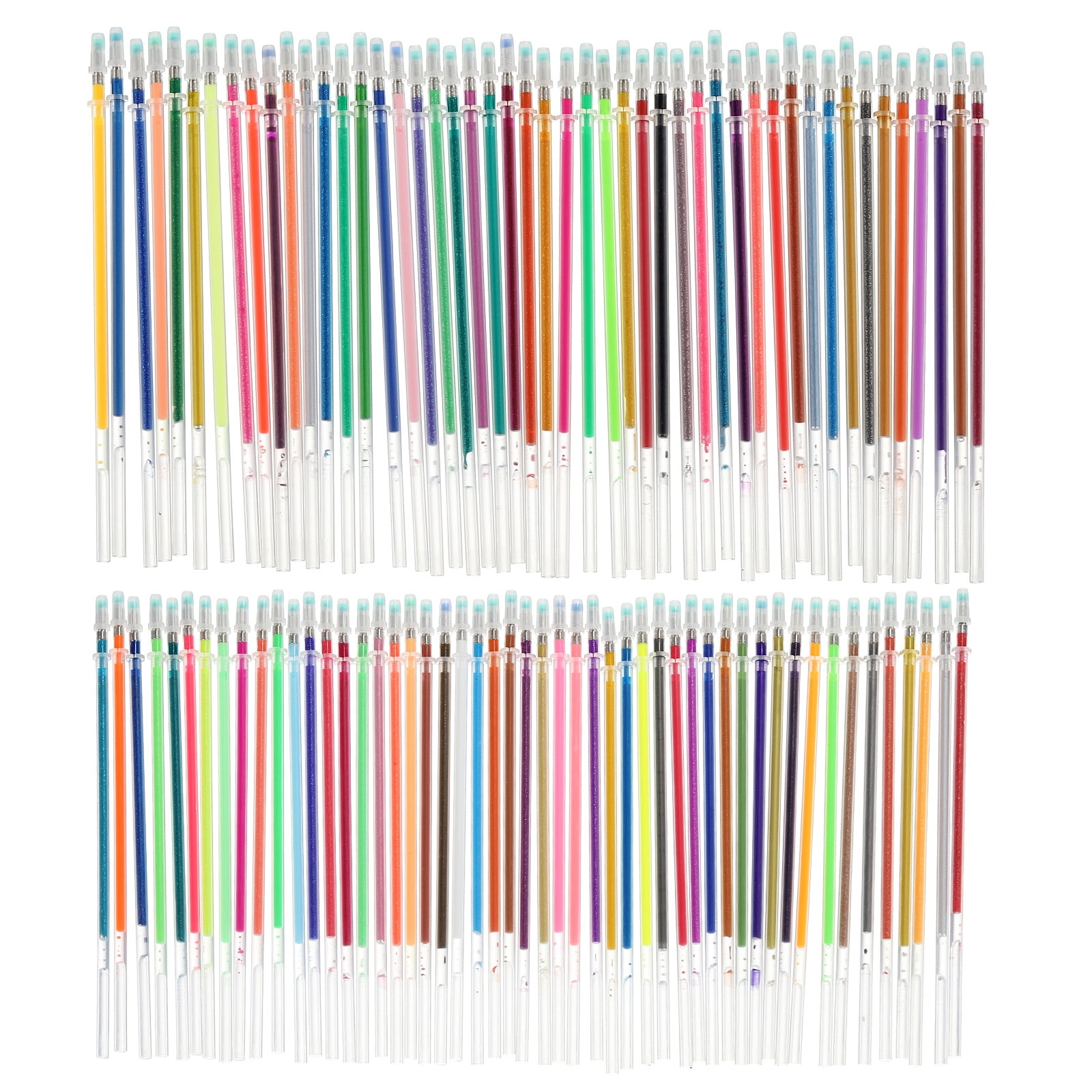 Uxcell 100Pcs Art Gel Ink Pens Refills Set, Colorful 0.8mm Fine Point ...
