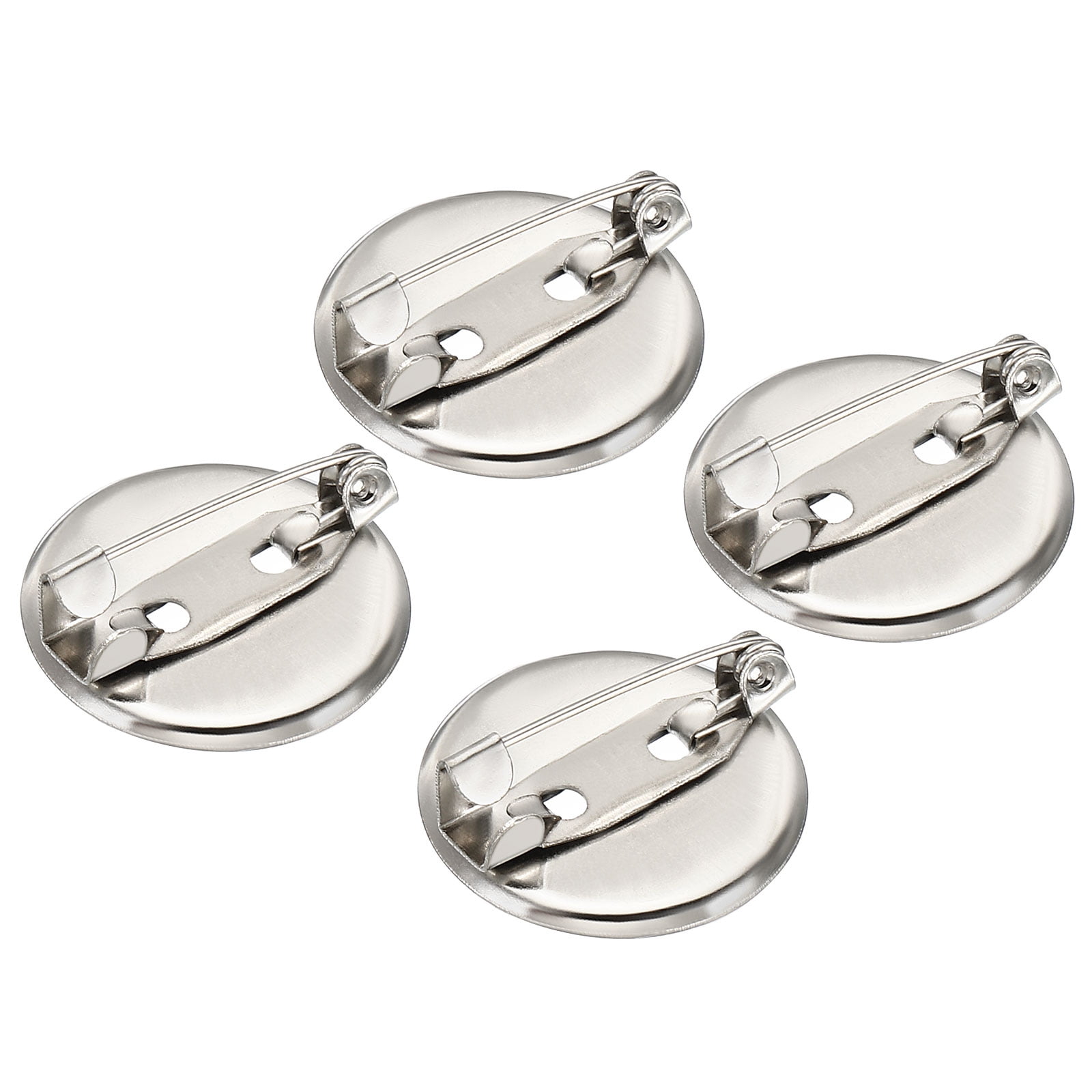 Uxcell 100Pcs Brooch Clasp Pins Disc Base 19mm Blank Trays for ID ...