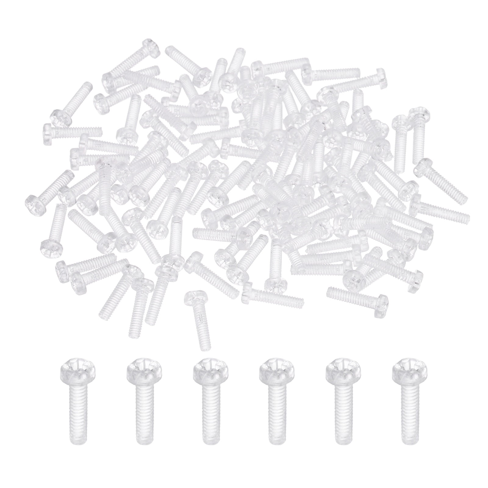 Uxcell 100Pcs Clear Acrylic Screws, M2x8mm PC Plastic Phillips Round ...