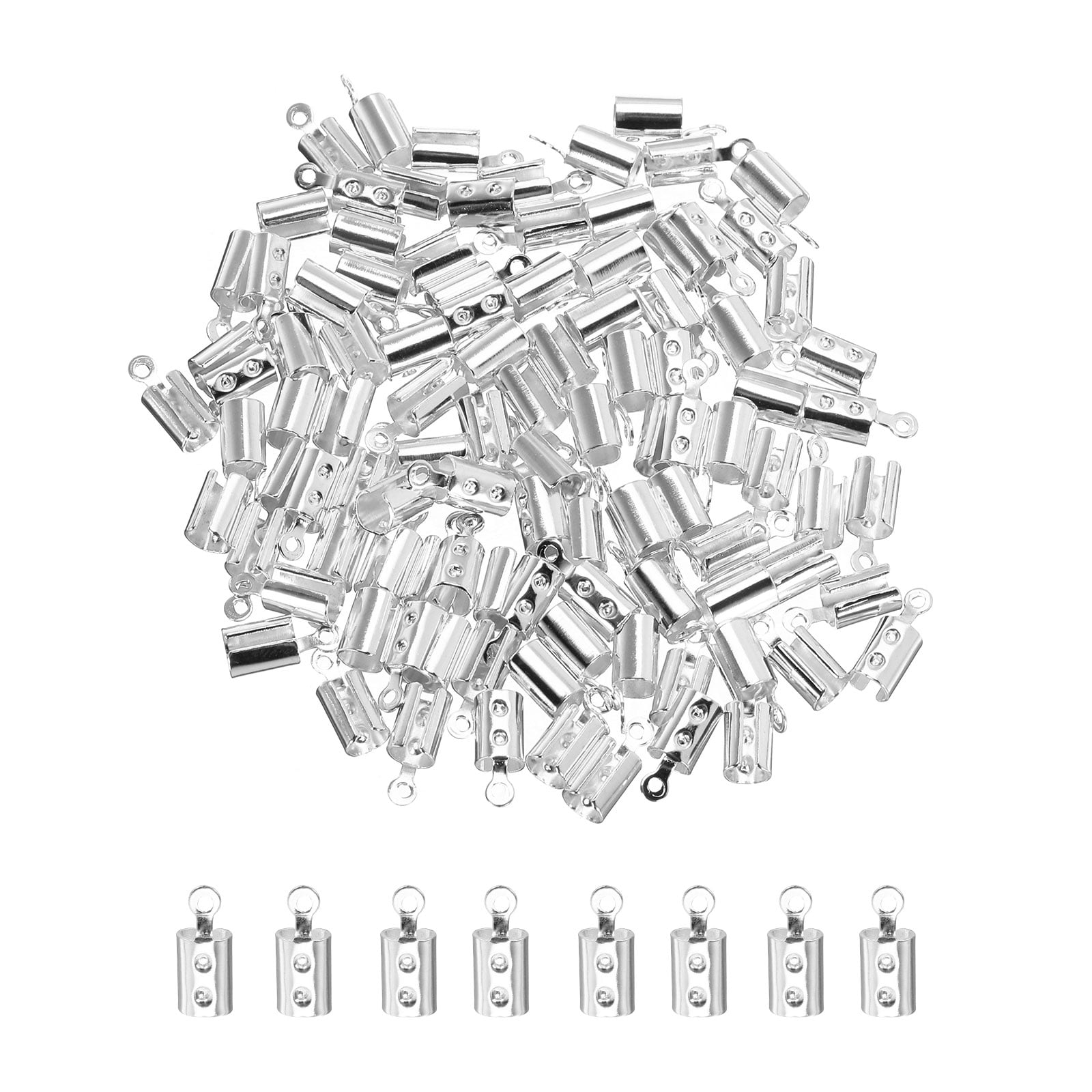 Uxcell 100Pcs Cord End Caps, 4.2mm End Caps Barrel Beads Kumihimo End ...