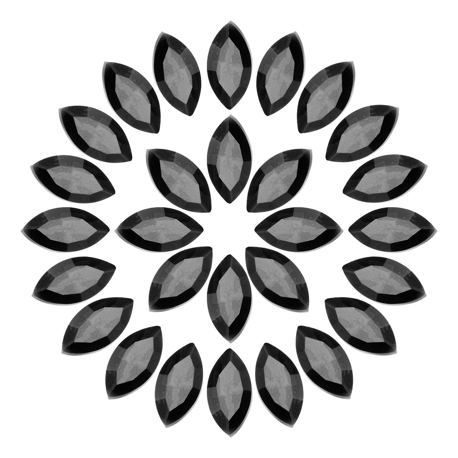 Uxcell 100Pcs Horse Eye Shape Rhinestones Glass Point Back Beads for ...