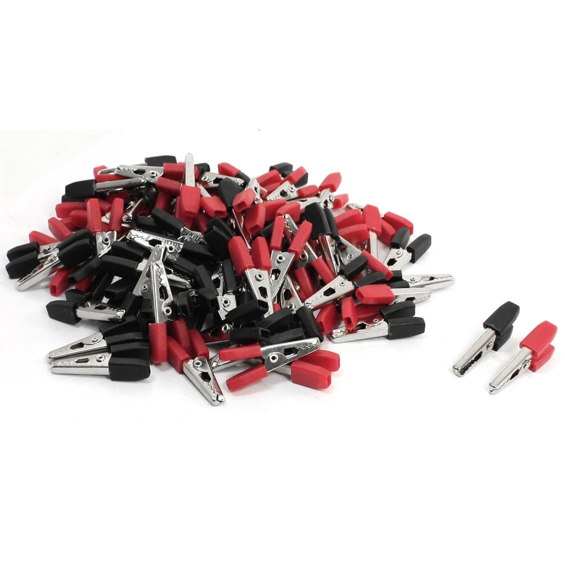 Uxcell 100Pcs Insulated Alligator Clips Test Clamps Black Red 1.3 ...
