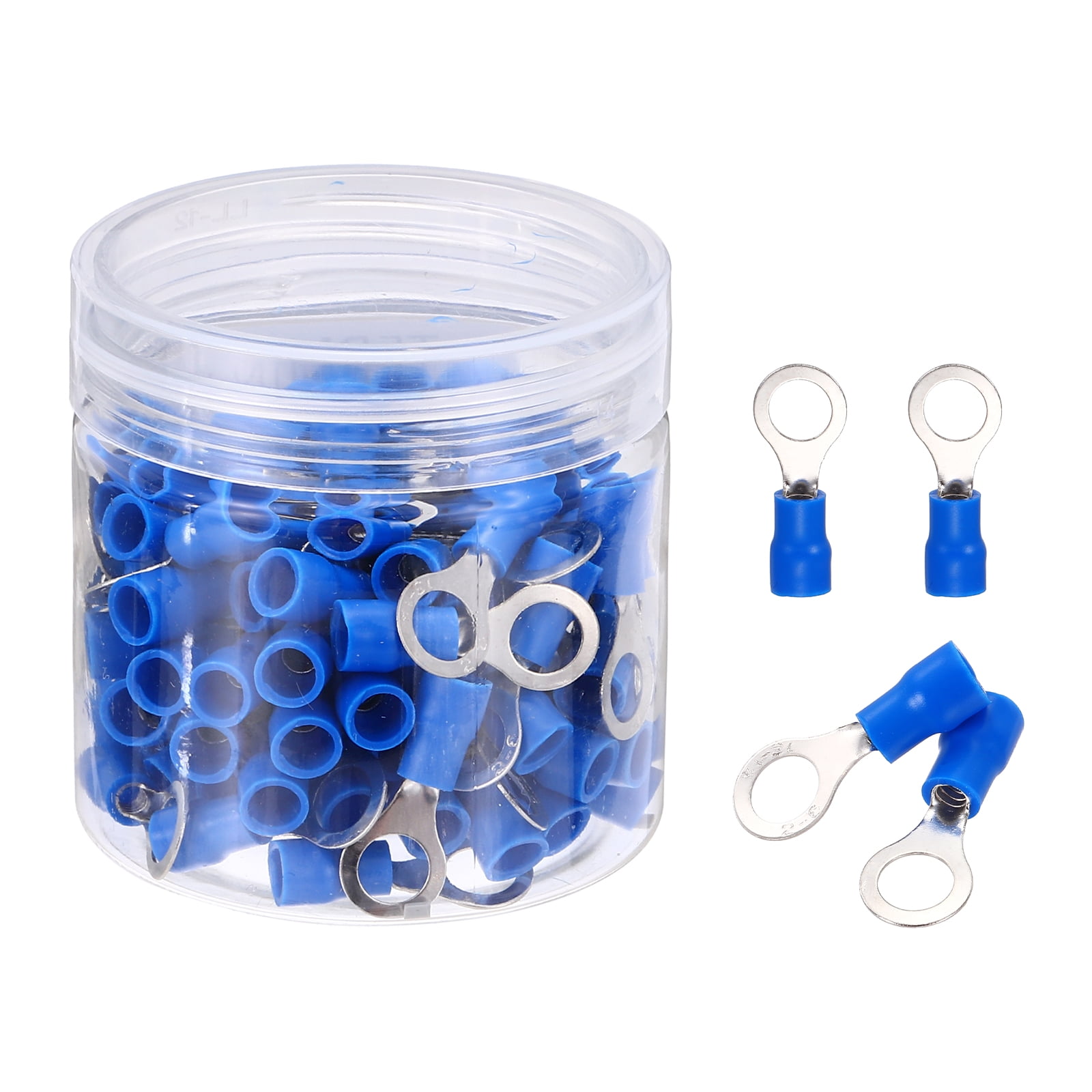 Uxcell 100Pcs Insulated Ring Terminal RV2-6 Battery Lugs 16-14AWG ...