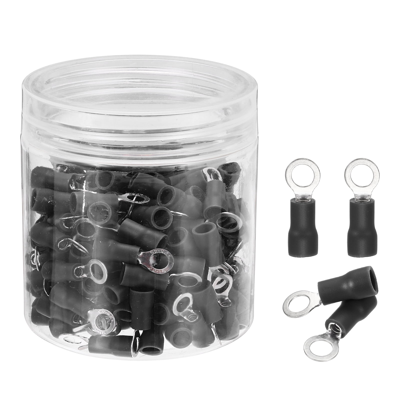 Uxcell 100Pcs Insulated Ring Terminal RVS1.25-4 Battery Lugs 22-16AWG ...