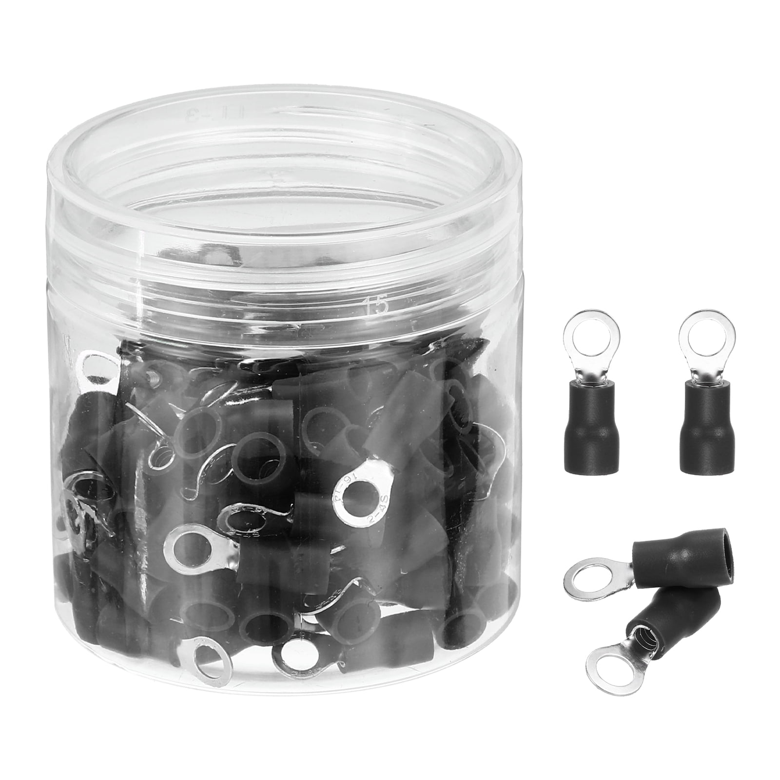 Uxcell 100Pcs Insulated Ring Terminal RVS2-4 Battery Lugs 16-14AWG ...