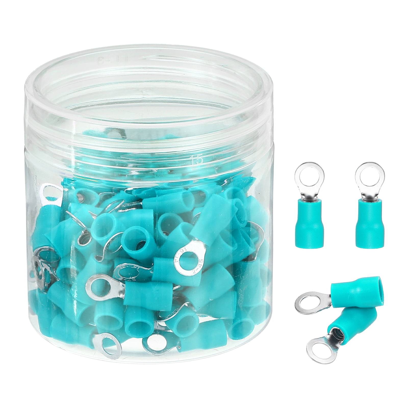 Uxcell 100Pcs Insulated Ring Terminal RVS2-4 Battery Lugs 16-14AWG ...