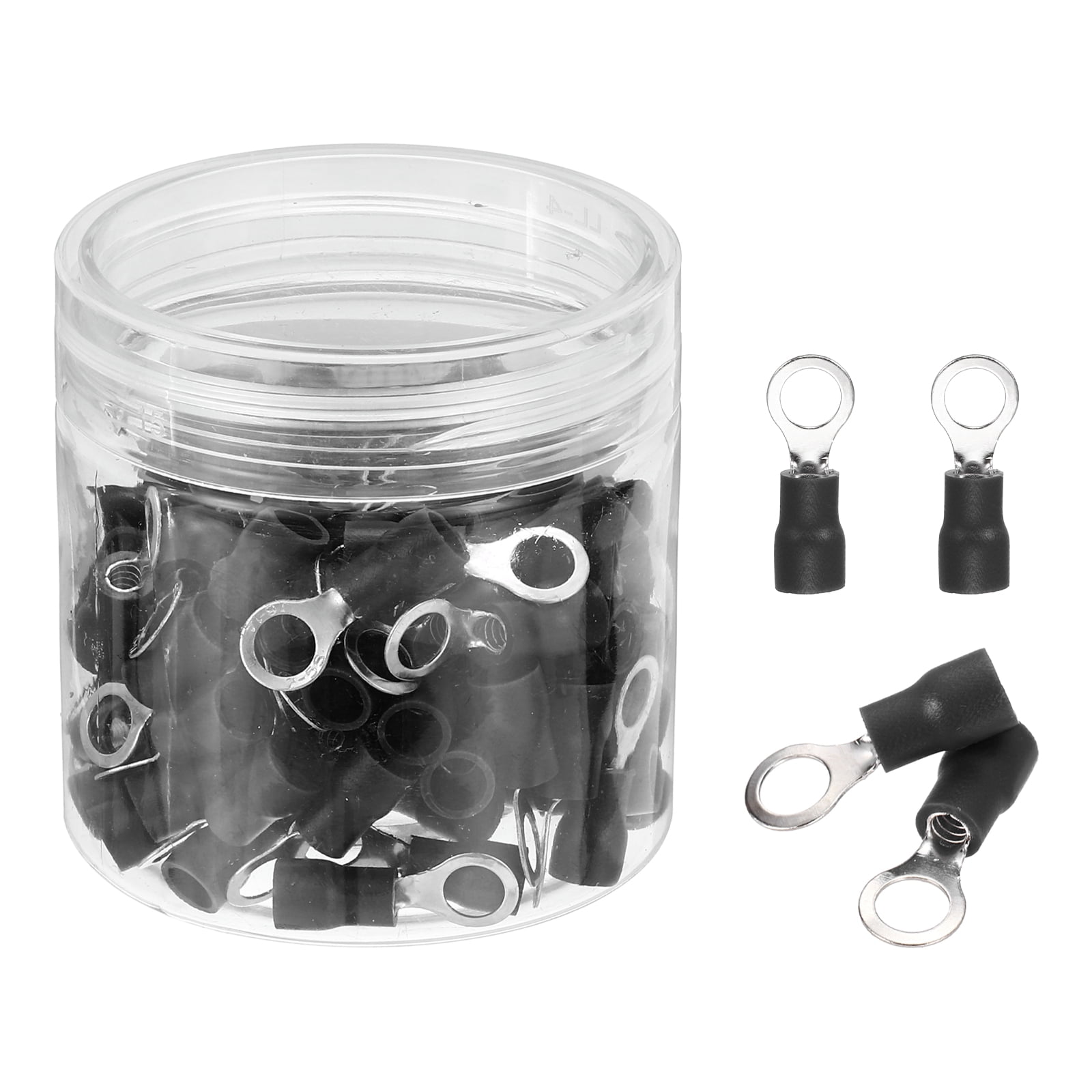 Uxcell 100Pcs Insulated Ring Terminal RVS2-5 Battery Lugs 16-14AWG ...