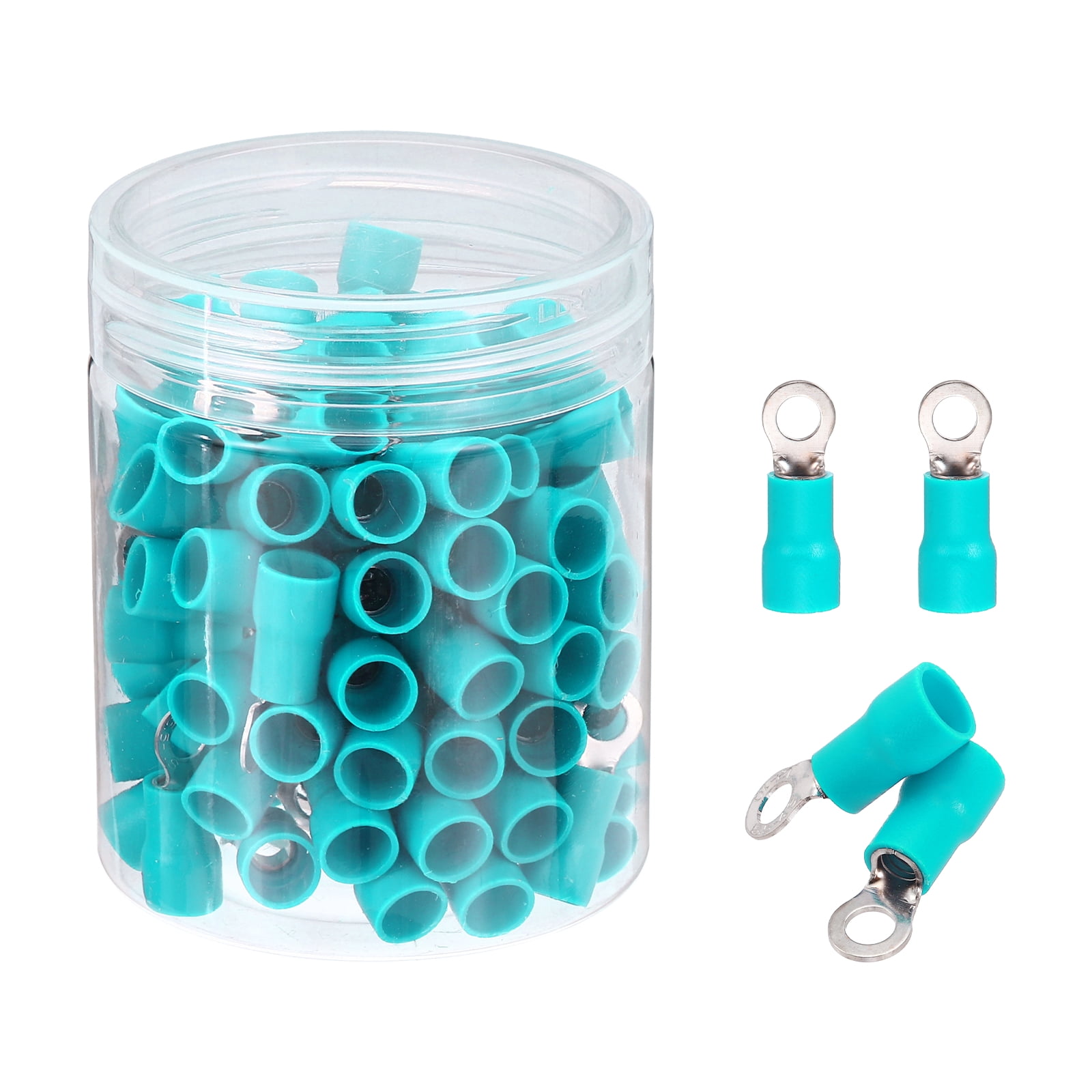 Uxcell 100Pcs Insulated Ring Terminal RVS5.5-4 Battery Lugs 12-10AWG ...